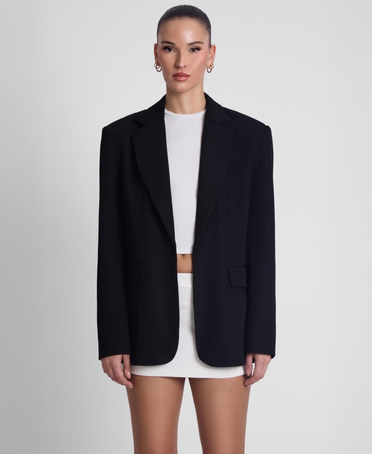 Click here for Leau Womens Classic Column Oversized Blazer - Blac... prices