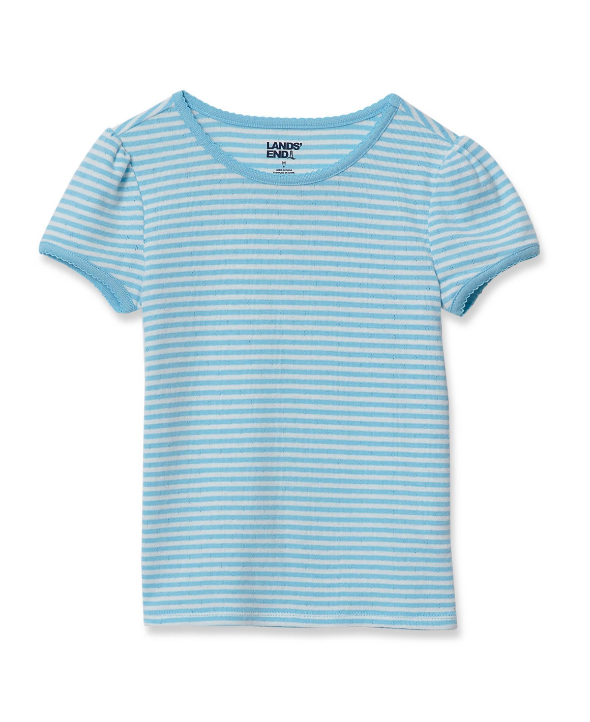 Click here for Lands End Girls Short Sleeve Pointelle Knit Tee -... prices