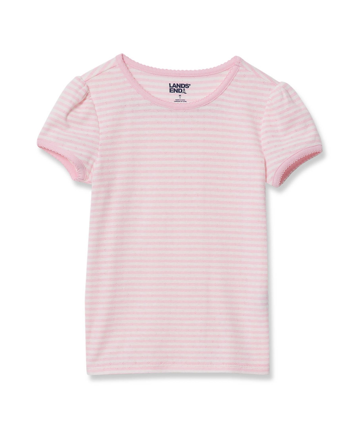 Click here for Lands End Girls Short Sleeve Pointelle Knit Tee -... prices