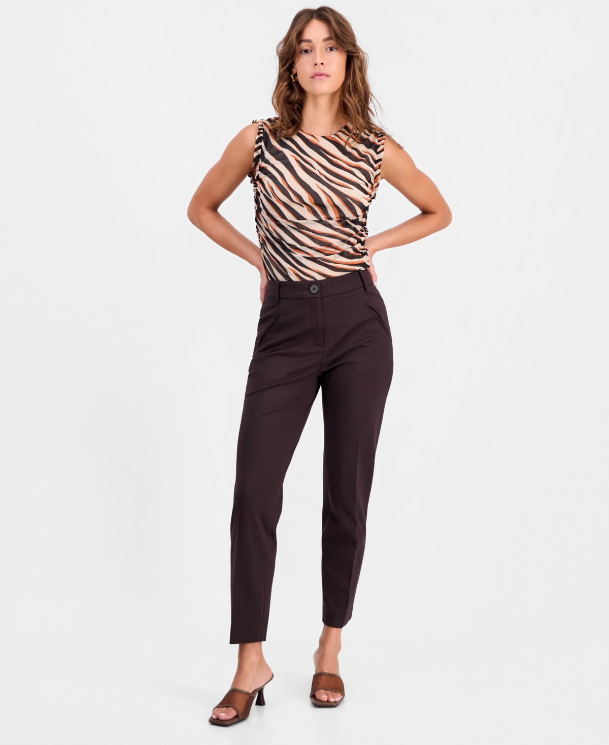 Click here for Bar Iii Womens Compression High-Rise Straight-Leg... prices