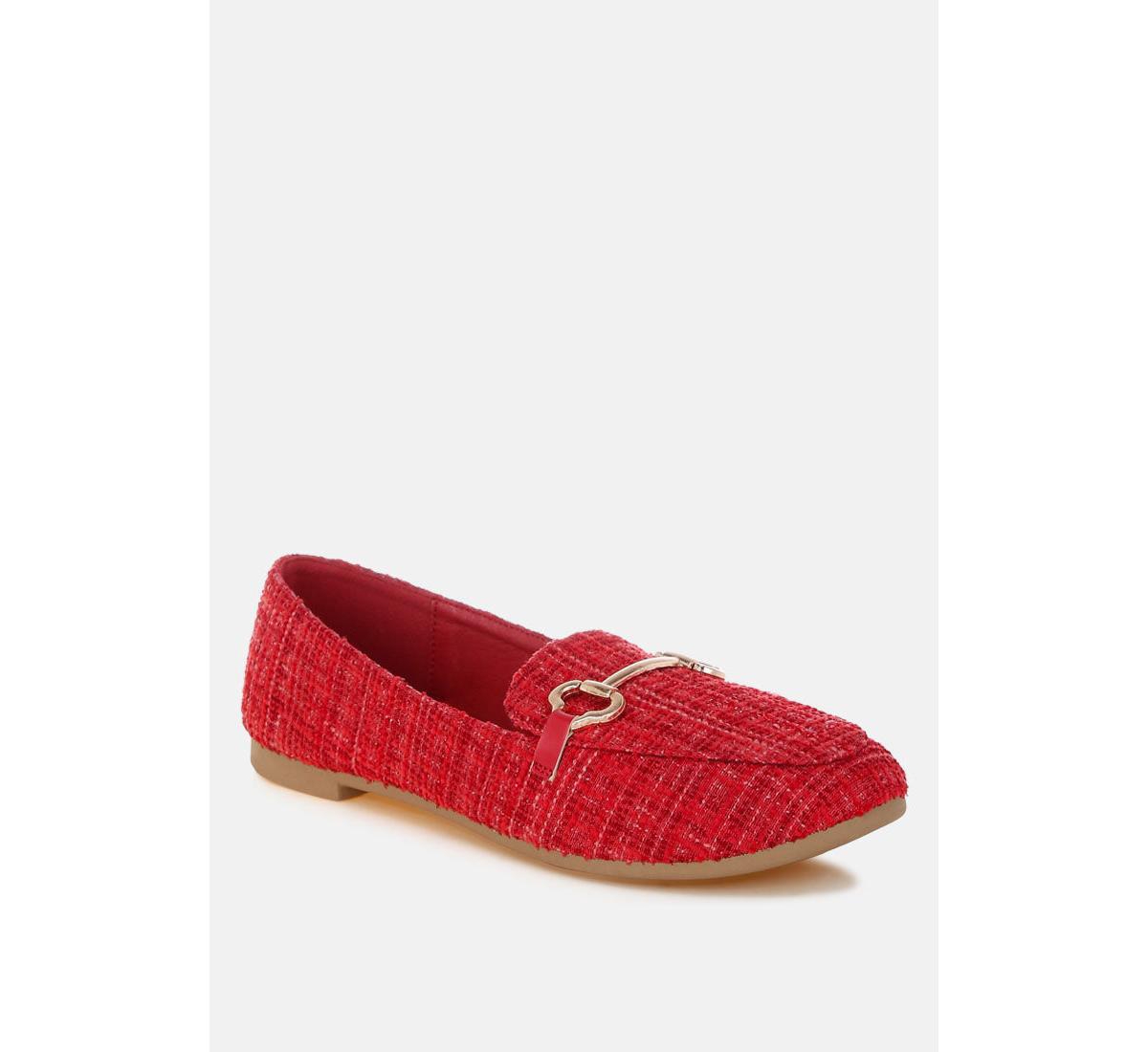 Click here for London Rag Womens Drairi Horsebit Detail Tweed Loa... prices