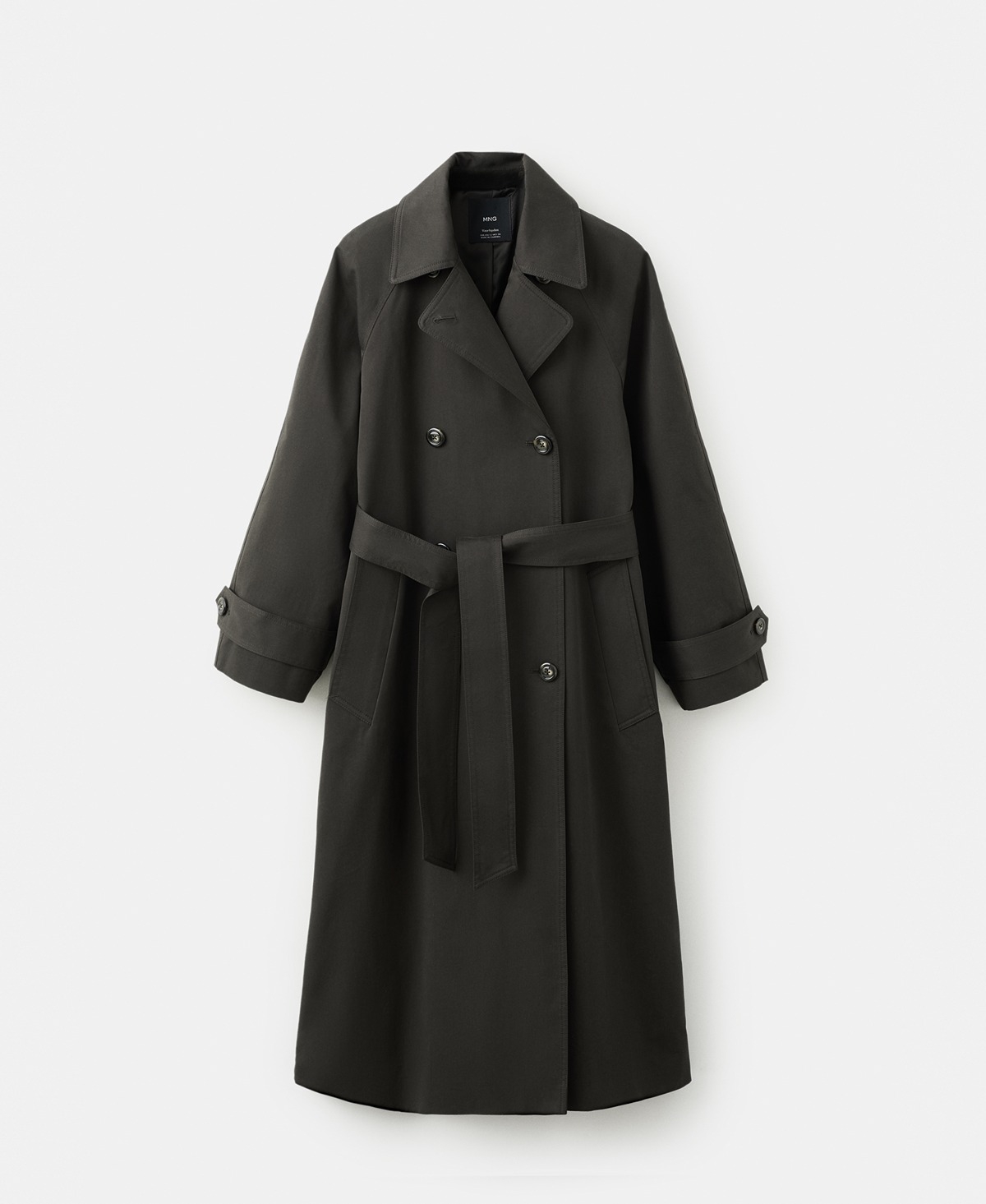 Click here for Mango Womens Long Double-Breasted Trench Coat - Ch... prices