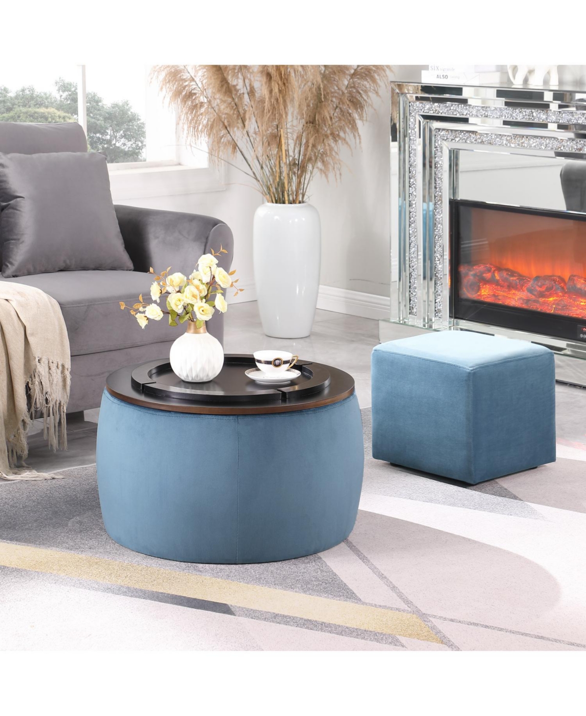 Click here for Simplie Fun Round Ottoman Set with Storage & Coffe... prices