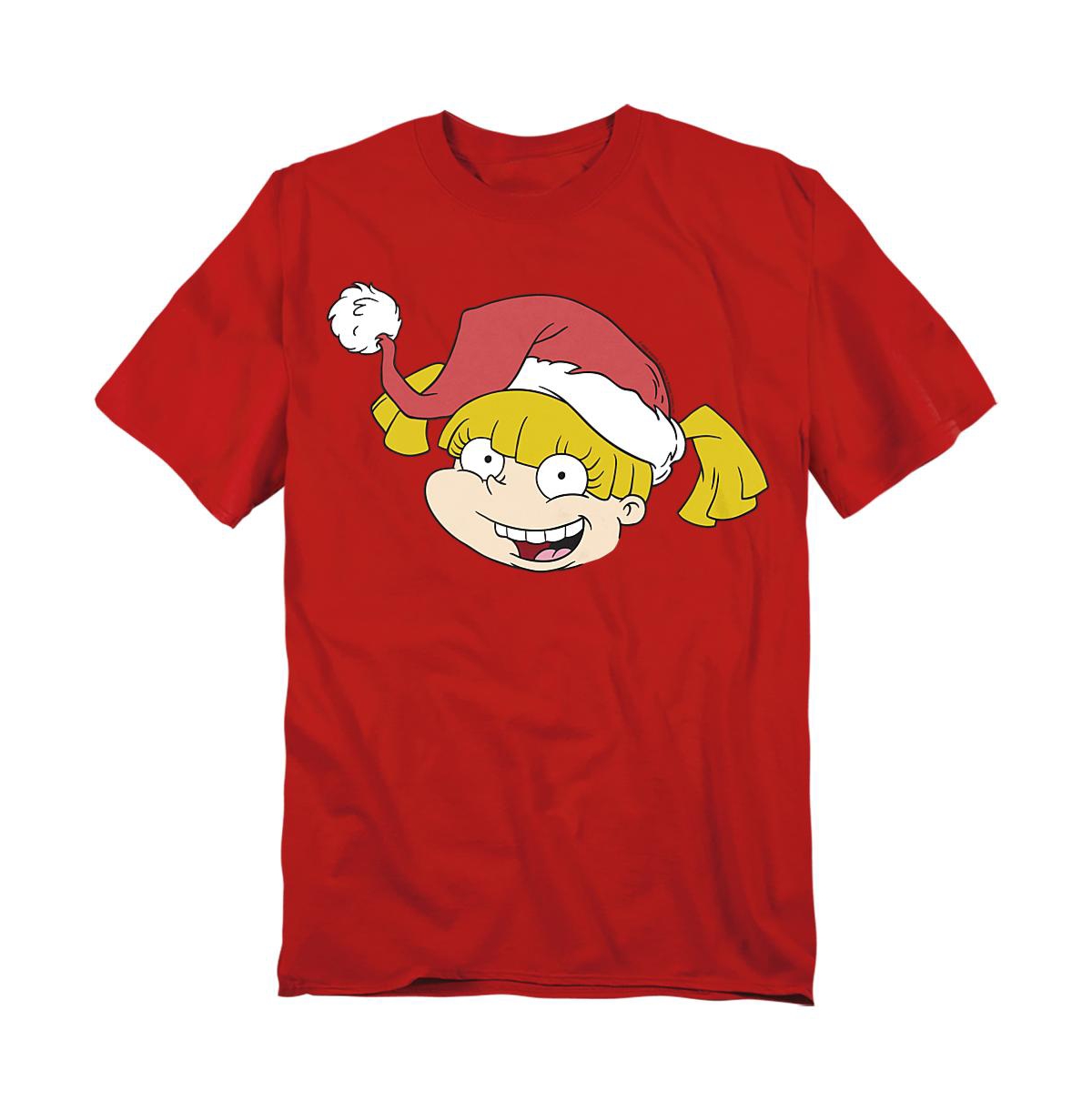 Click here for Rugrats Mens Angelica Santa Hat T-Shirt - Red prices