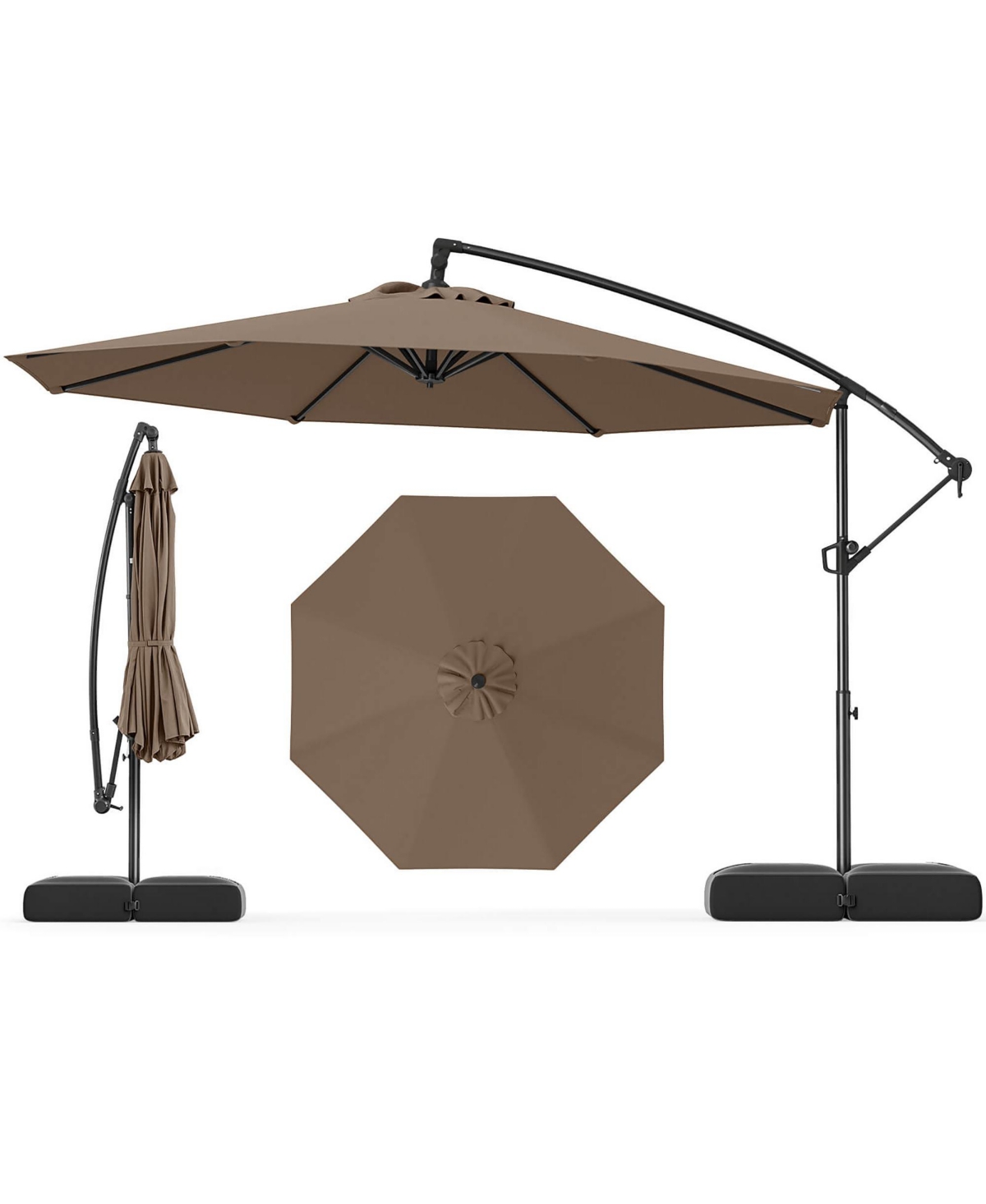 Click here for Gymax 10 Ft Offset Hanging Umbrella w/ Base Patio... prices