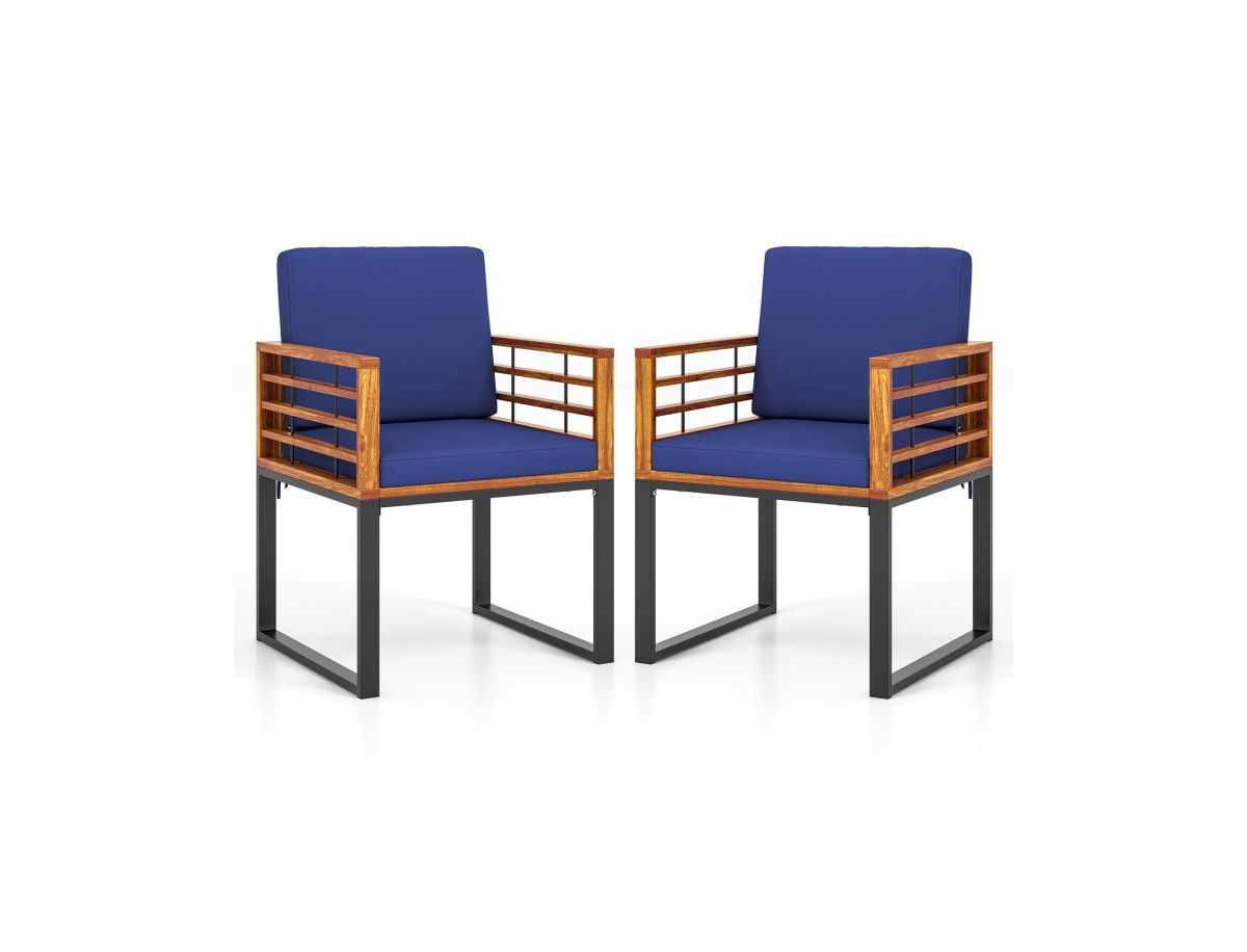 Click here for Slickblue Outdoor Acacia Wood Dining Chair Set wit... prices