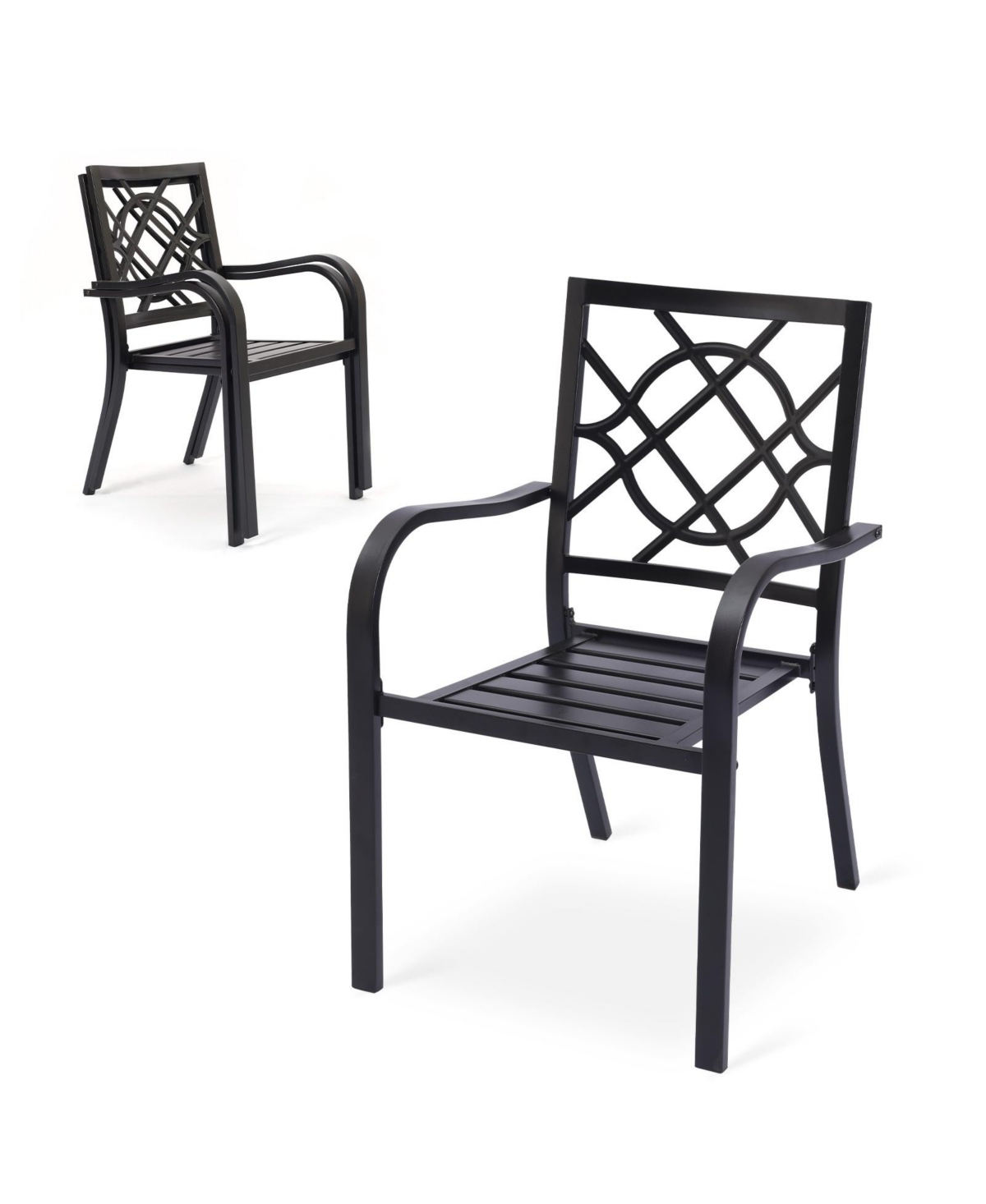 Click here for Aoodor Patio Dining Chairs Set of 2  Stackable Met... prices