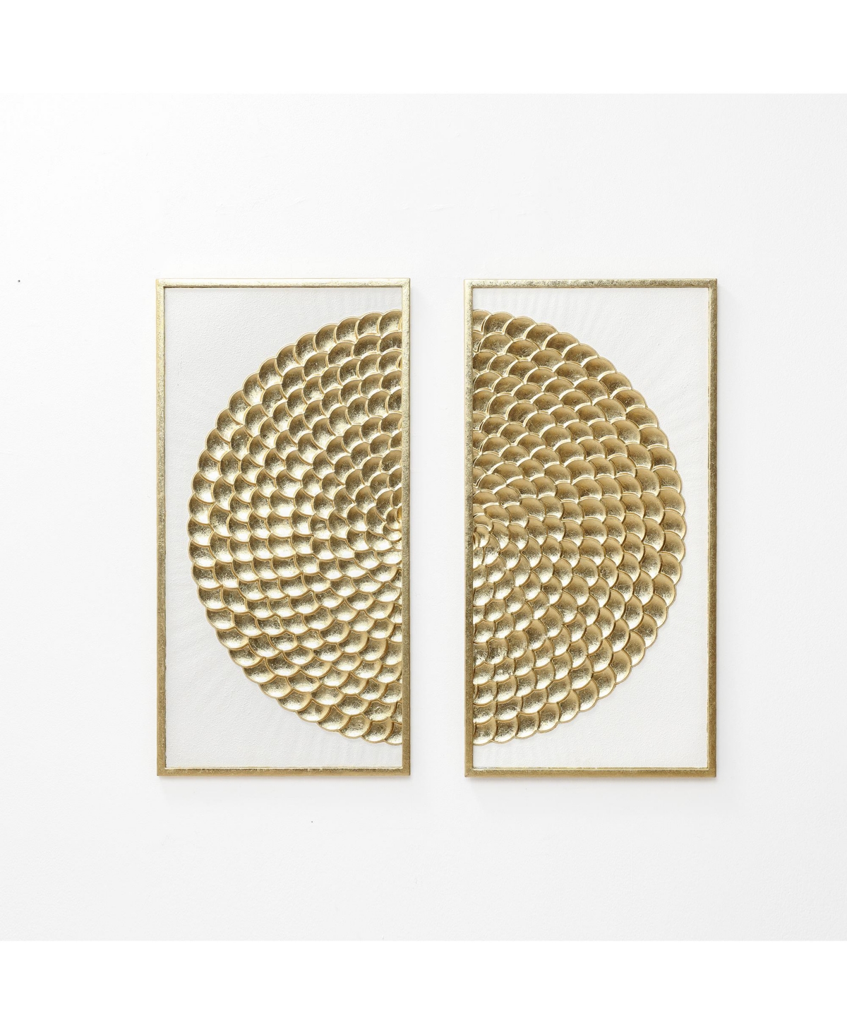 Click here for LuxenHome 2-Piece White & Distressed Gold Metal Wa... prices