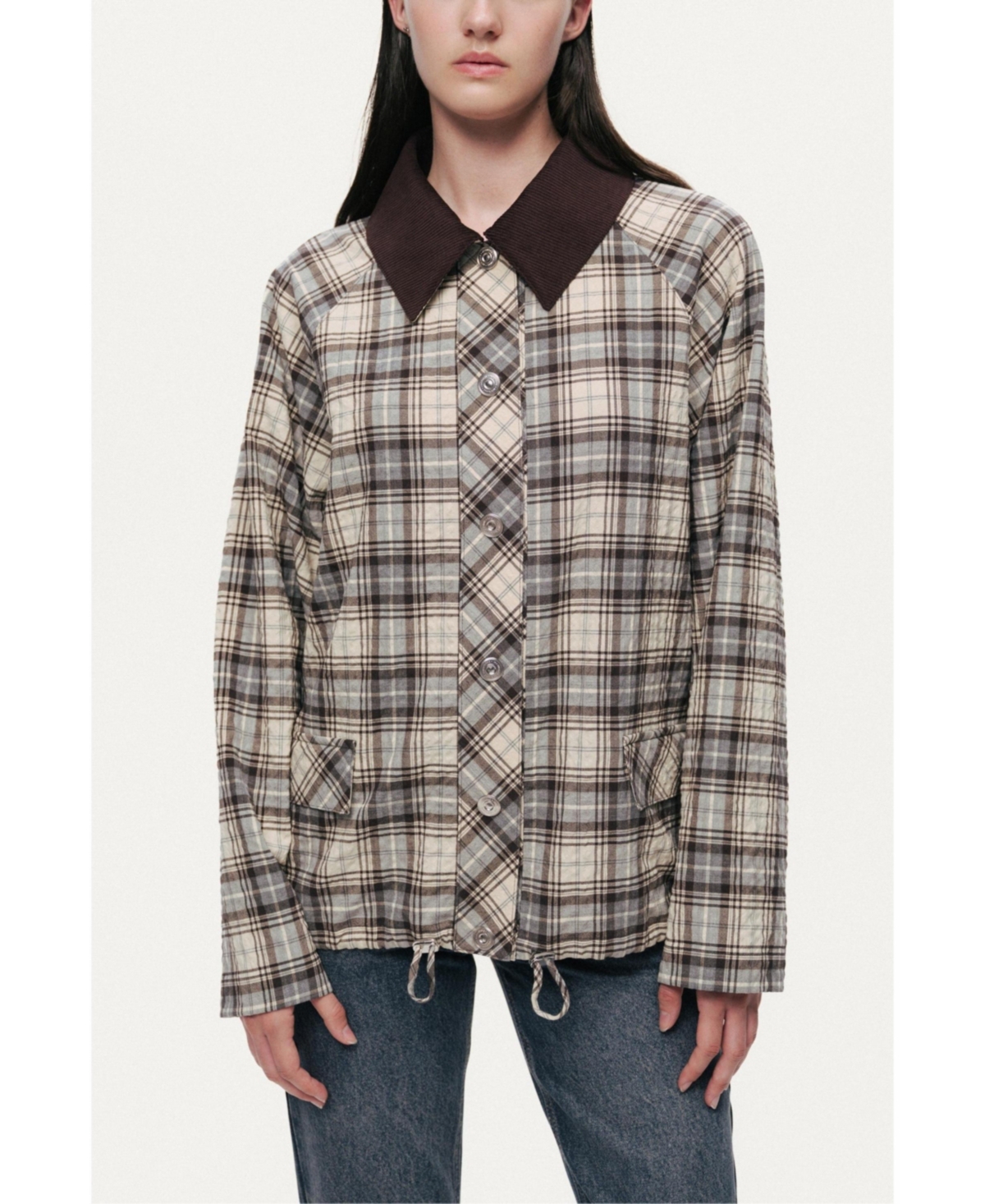Click here for Nocturne Womens Checked Contrast Collar Jacket - M... prices