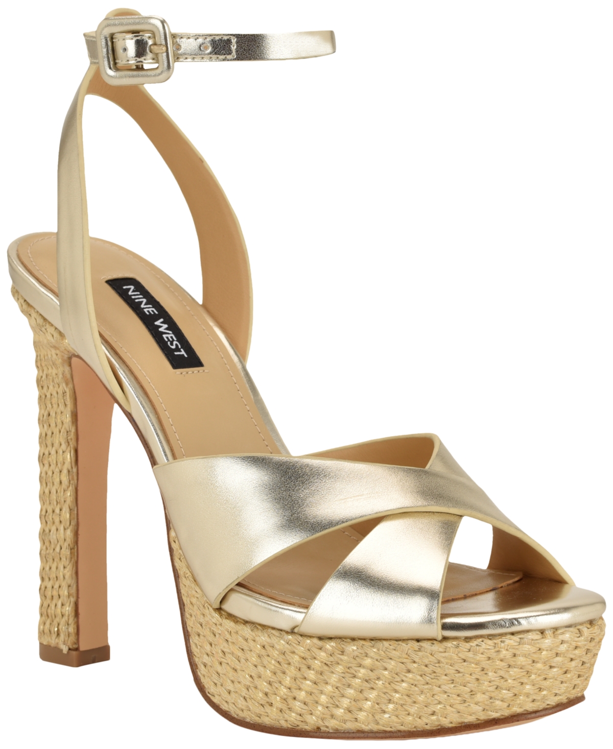 Click here for Nine West Womens Weston Criss-Cross Round Toe Plat... prices