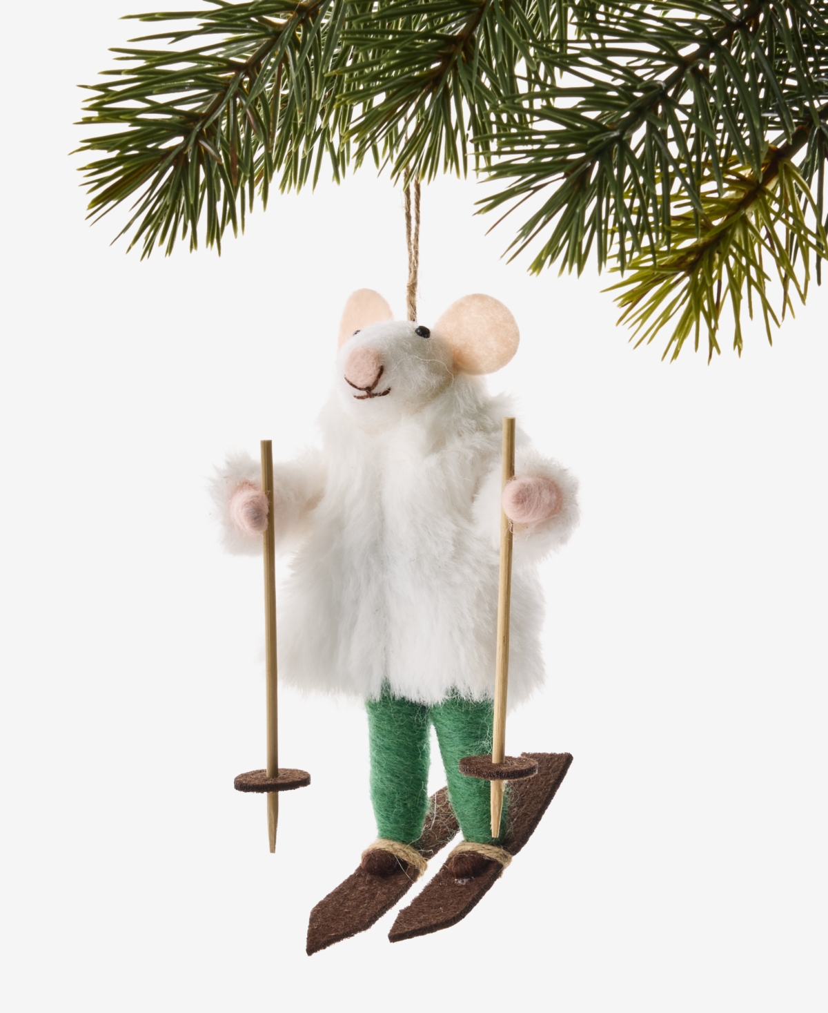 Click here for Holiday Lane Cozy Cabin Felt Ski Mouse Ornament  M... prices