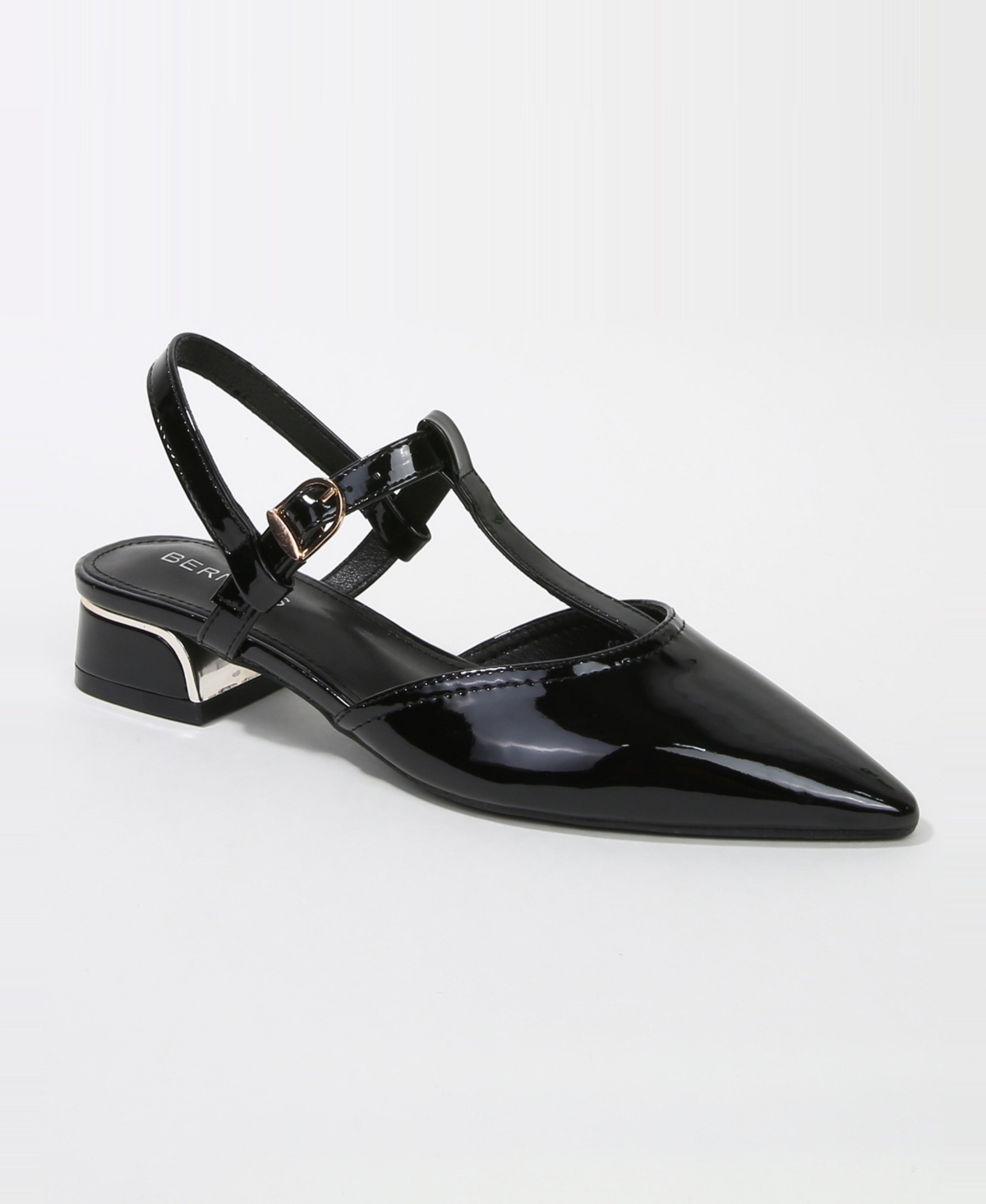 Click here for Berness Womens Cristian T-Strap Slingbacks - Black prices