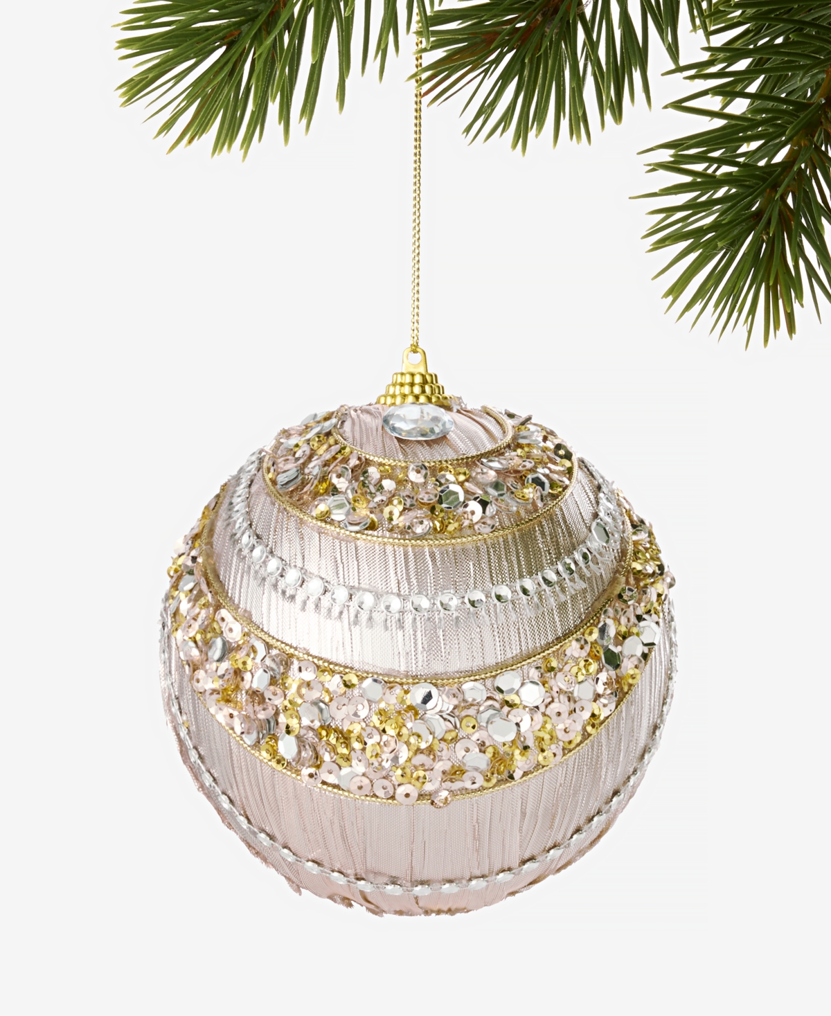 Click here for Holiday Lane Jeweled Classics Rose Gold Jeweled Ba... prices