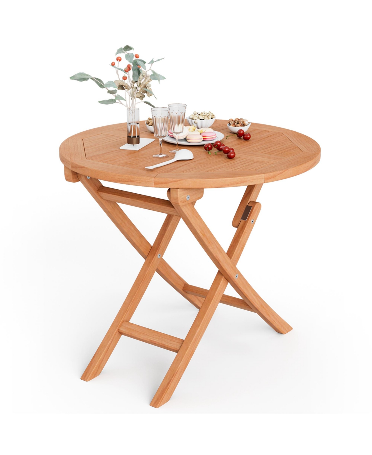 Click here for Costway 31.5 Patio Round Folding Dining Table Soli... prices