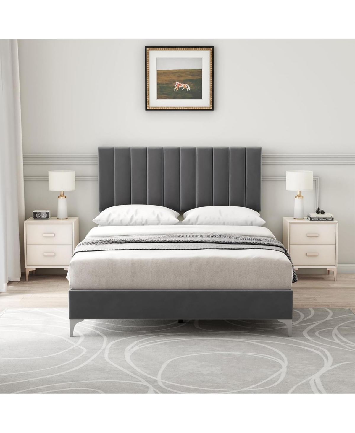 Click here for gaomon Platform Bed Frame with Fabric Upholstered... prices