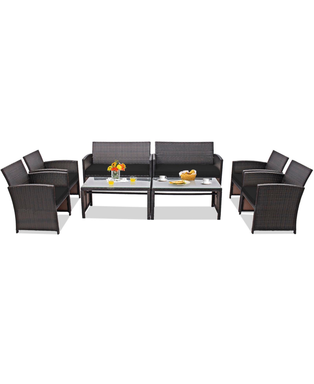 Click here for Gymax 8PCS Patio Rattan Furniture Set Cushioned Ch... prices