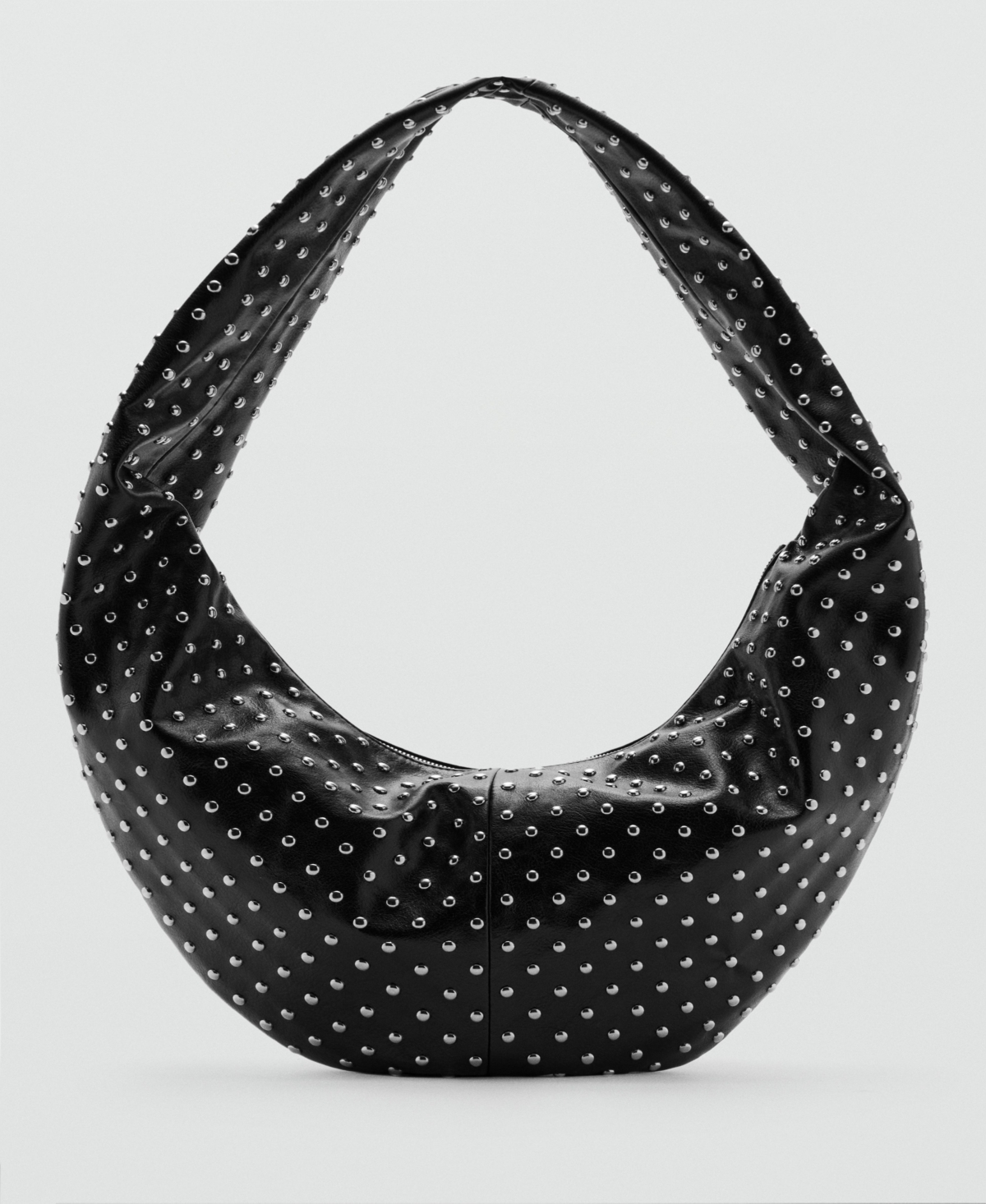 Click here for Mango Womens Oval Studded Shoulder Bag - Black prices