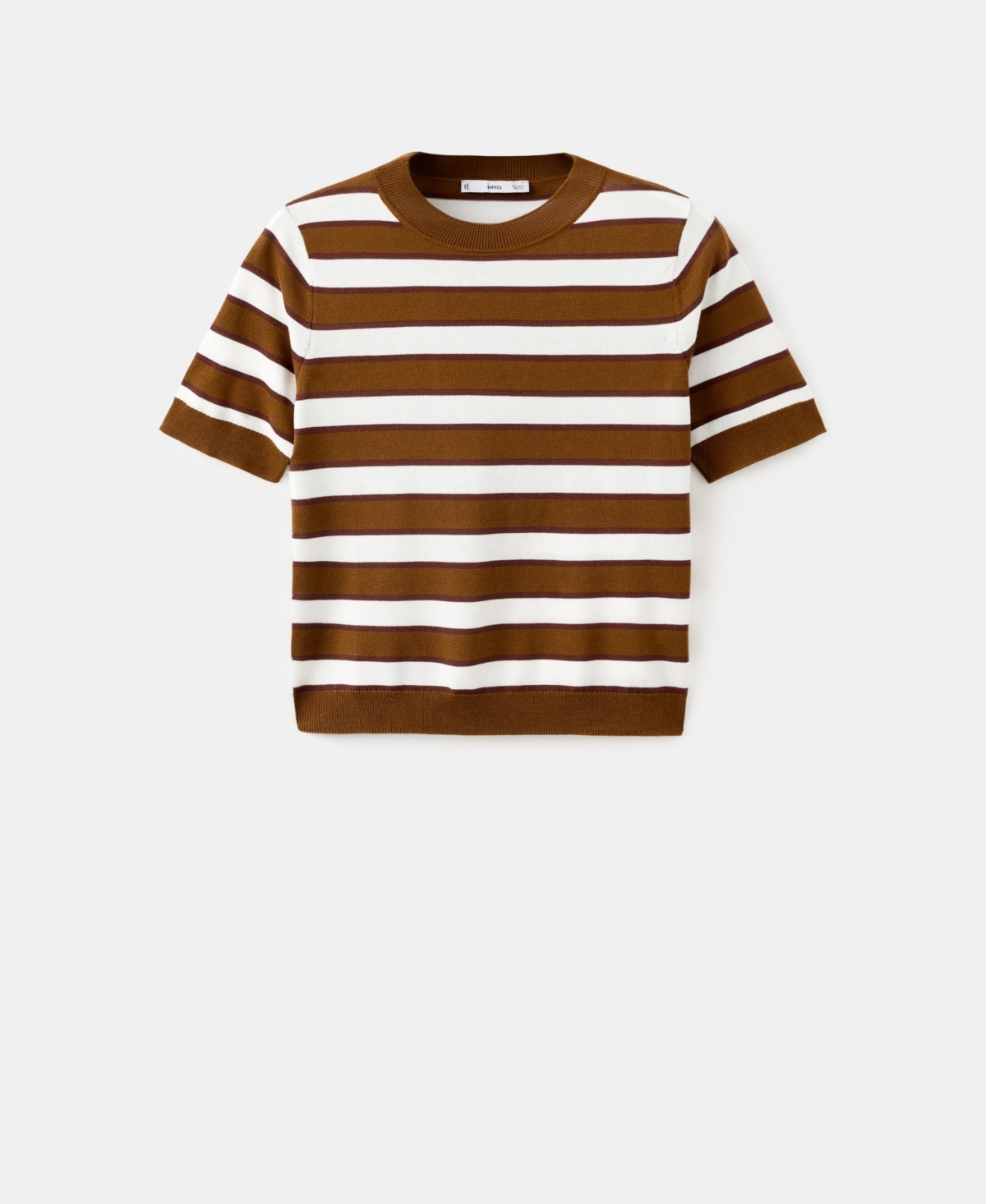 Click here for Mango Womens Short-Sleeved Knitted Sweater - Caram... prices