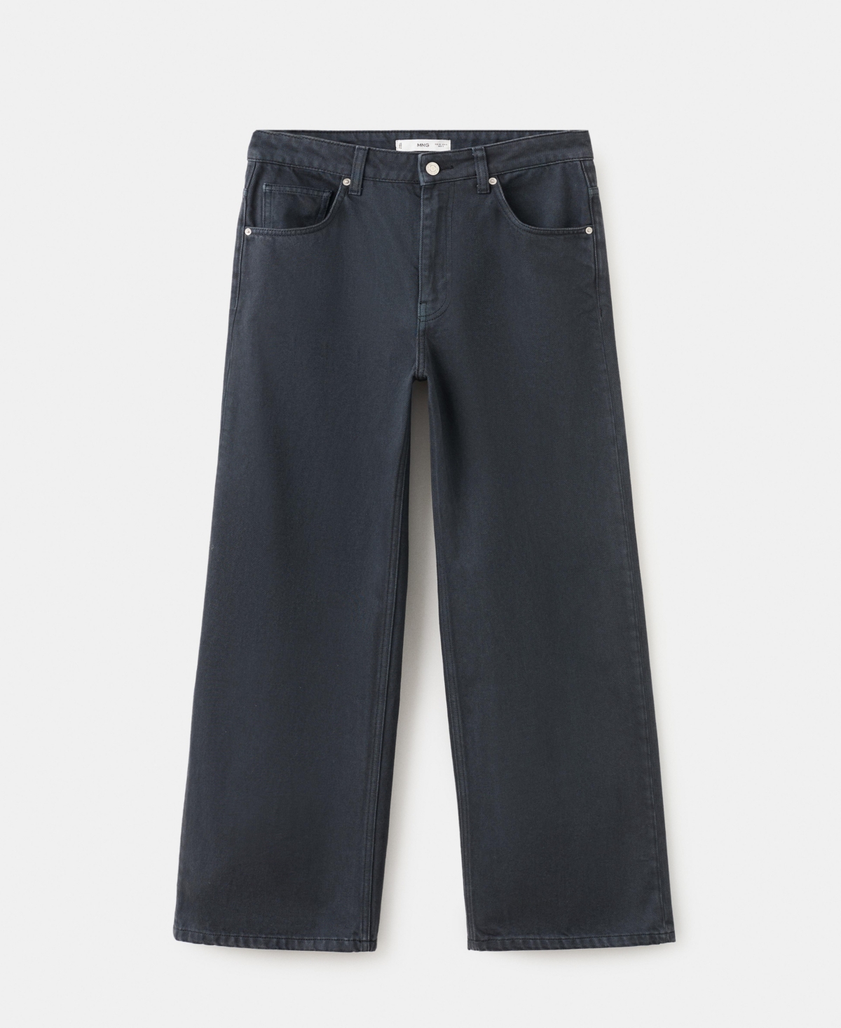 Click here for Mango Womens Mid-Rise Straight Jeans - Charcoal prices