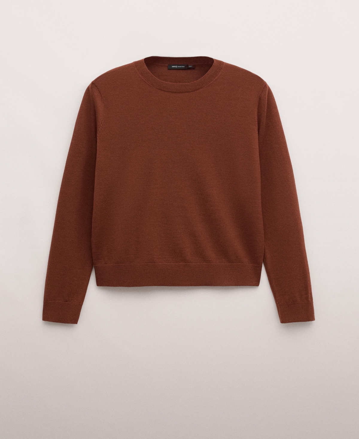 Click here for Mango Womens Wool Round-Neck Sweater - Russet prices