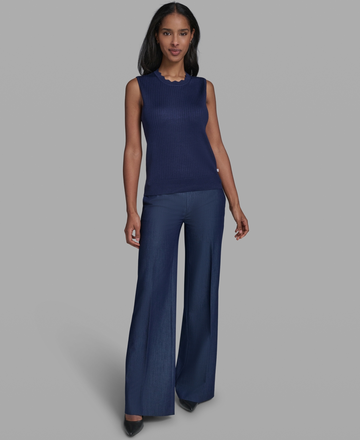 Click here for Karl Lagerfeld Paris Womens Crew Neck Knit Top - N... prices