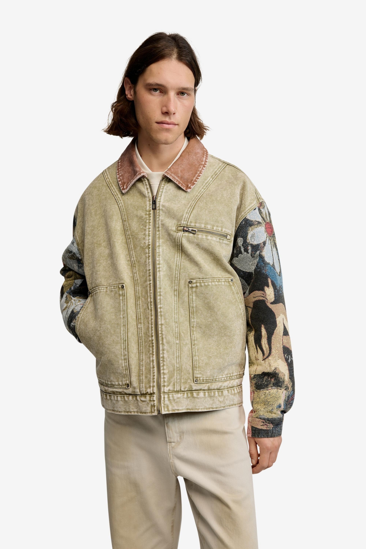 Click here for Desigual Mens Printed jacquard jacket - Military g... prices
