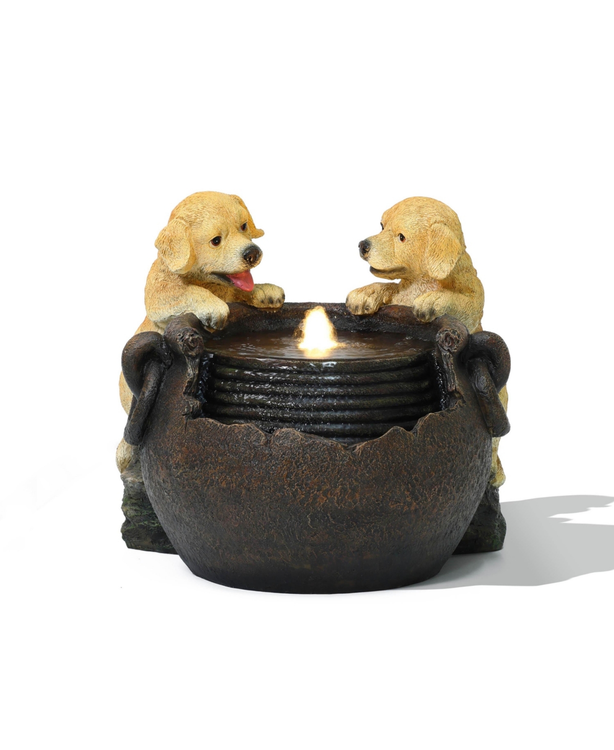 Click here for LuxenHome Puppy Love Farmhouse Resin Outdoor Fount... prices