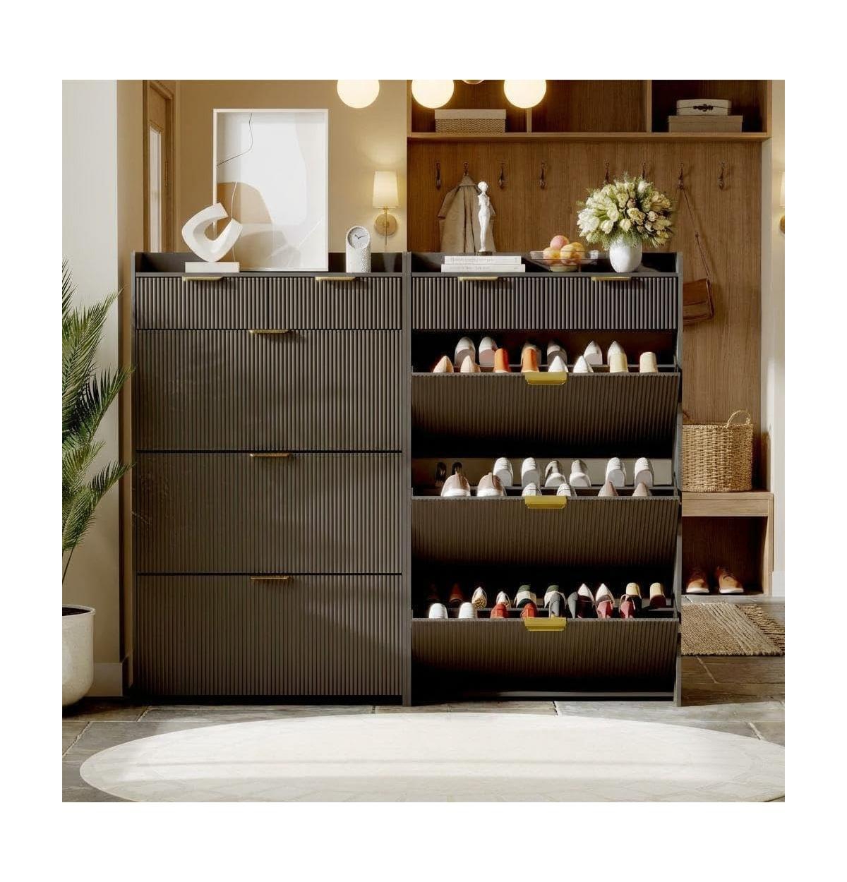Click here for Gaomon Modern Natural 3 Flip Drawer Shoe Cabinet w... prices