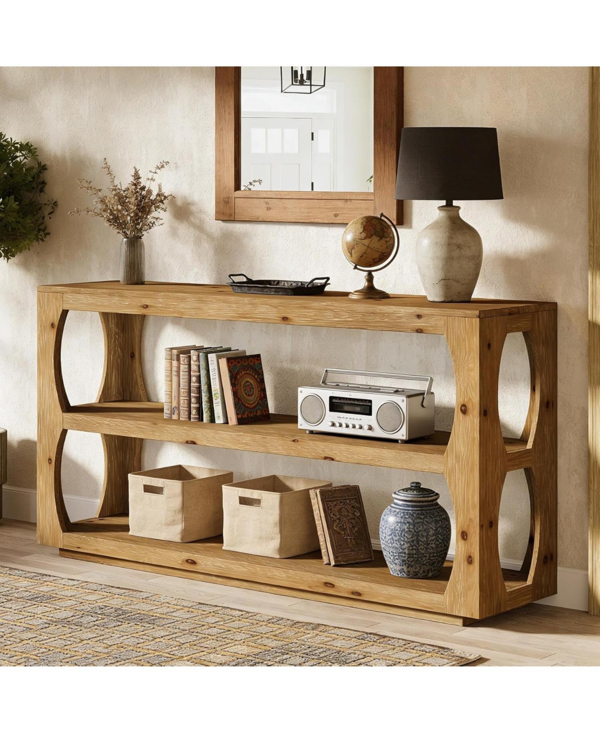 Click here for Tribesigns Solid Wood Console Table with 3-Tier St... prices