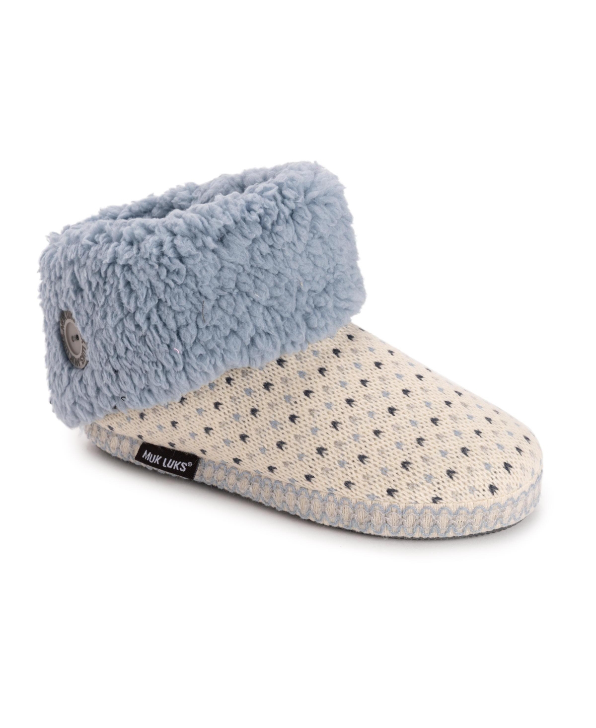 Click here for Muk Luks Womens Melinda Cuff Boot Slippers - Vanil... prices