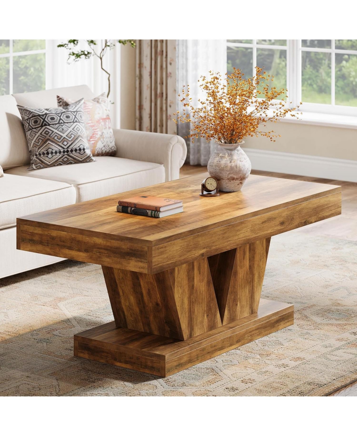 Click here for Tribesigns Farmhouse Rectangular Coffee Table  wit... prices