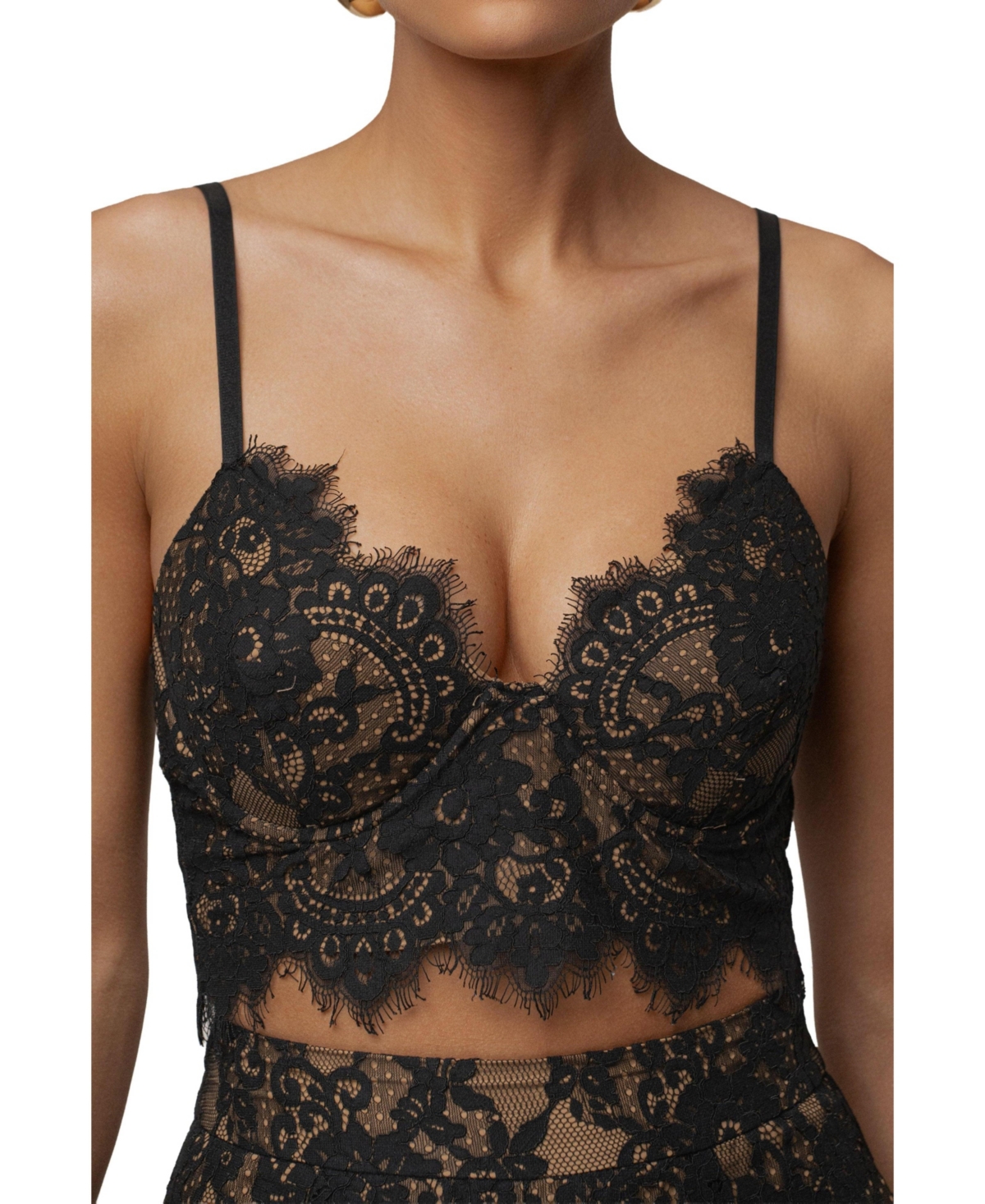 Click here for Jluxlabel Womens Forever Crush Lace Top - Black prices