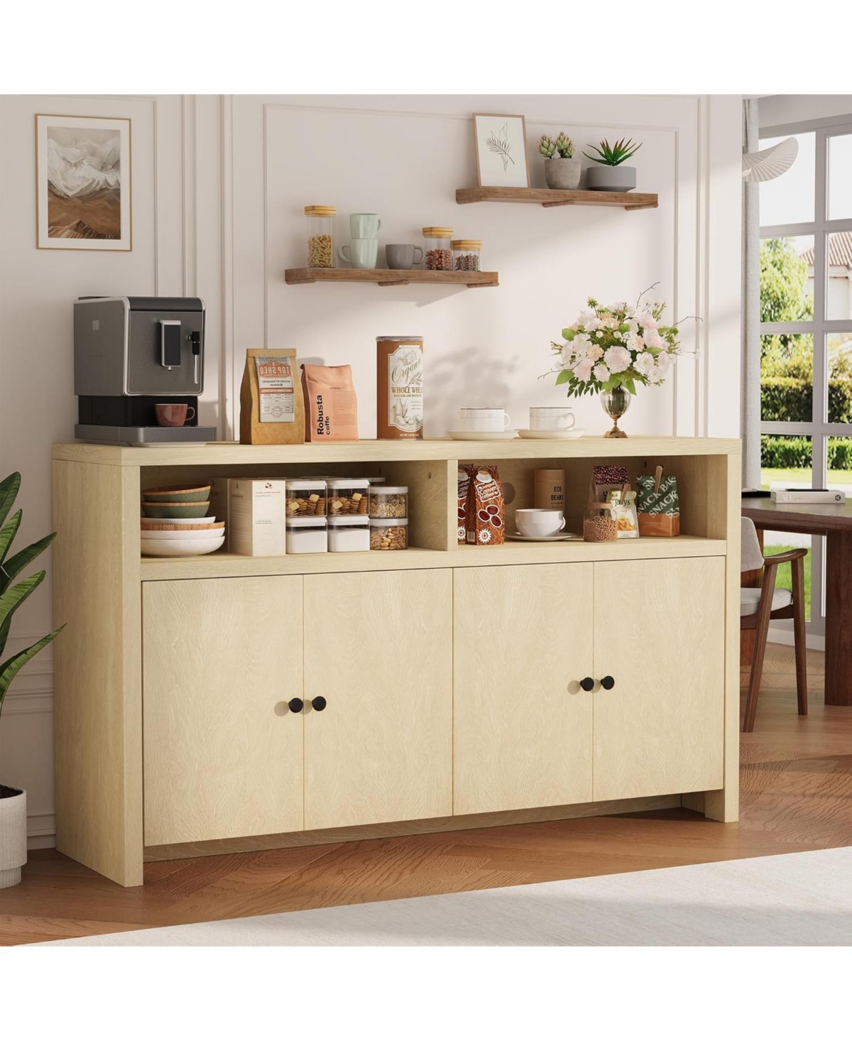Click here for gaomon Buffet Sideboard with Storage  4 Doors & Ad... prices