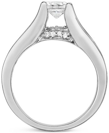 TruMiracle Diamond Engagement Ring (1-1/2 ct. t.w.) in 14k White Gold ...
