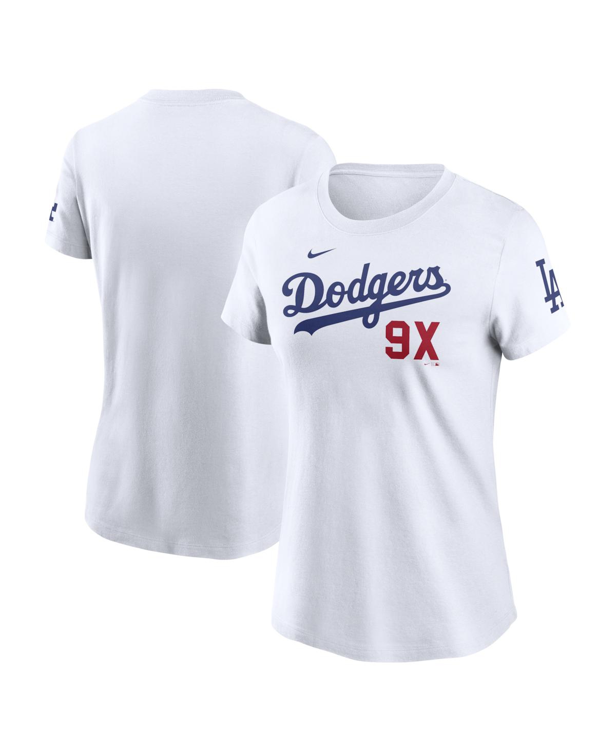 Click here for Nike Womens White Los Angeles Dodgers T-Shirt - Wh... prices