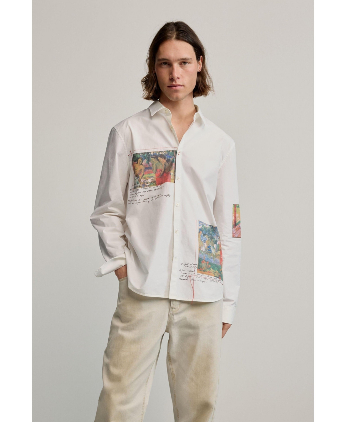Click here for Desigual Mens Printed Gaugin Shirt - White prices