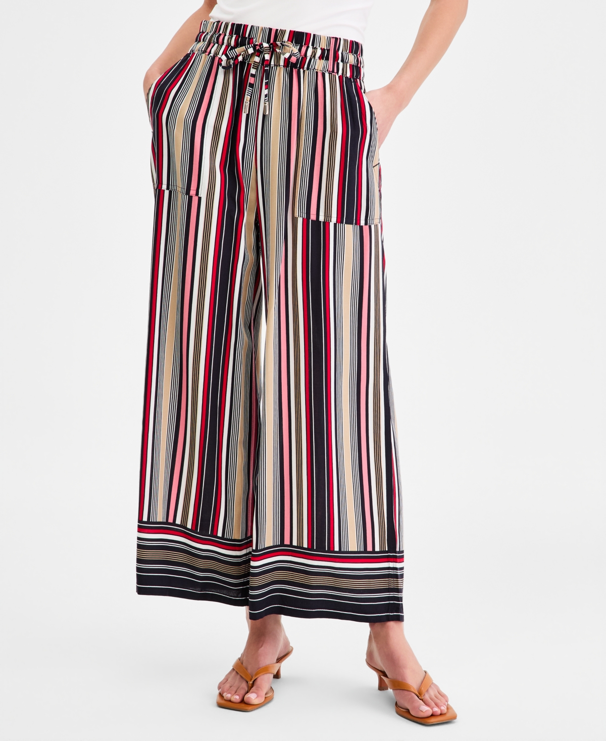 Click here for Nautica Womens Striped Pull-On Pants - Night Sky M... prices