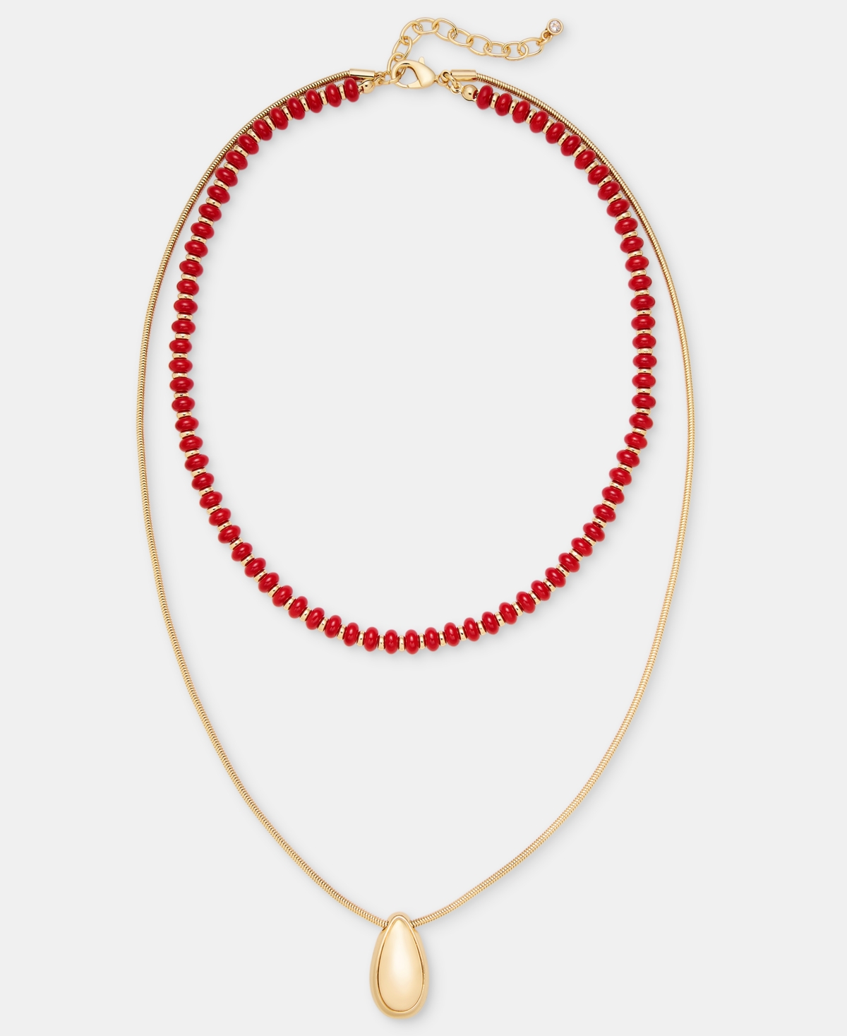 Click here for On 34th Beaded Layered Tear-Shape Pendant Necklace... prices