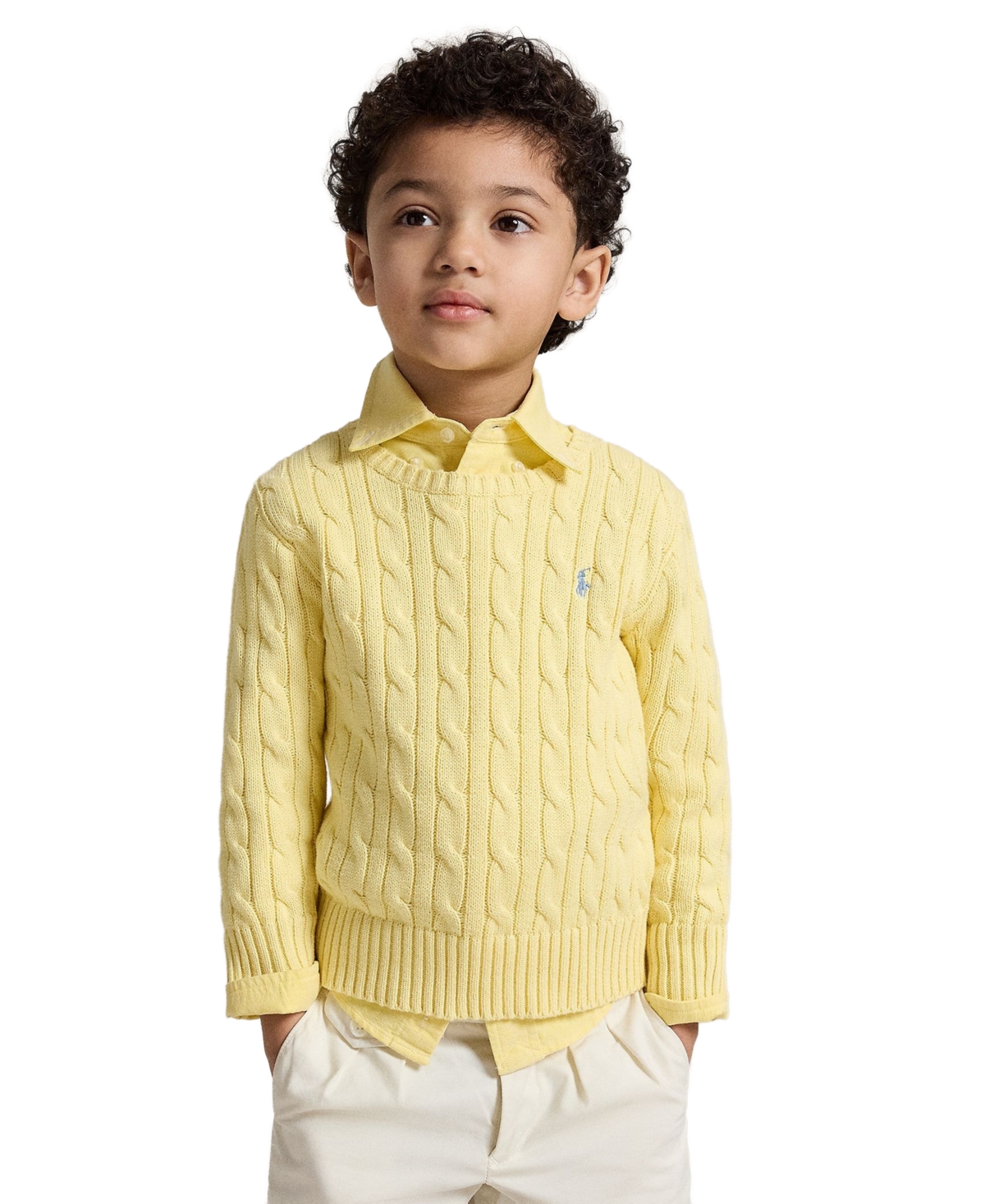 Click here for Polo Ralph Lauren Boys 2-7 Crewneck Cable-Knit Swe... prices