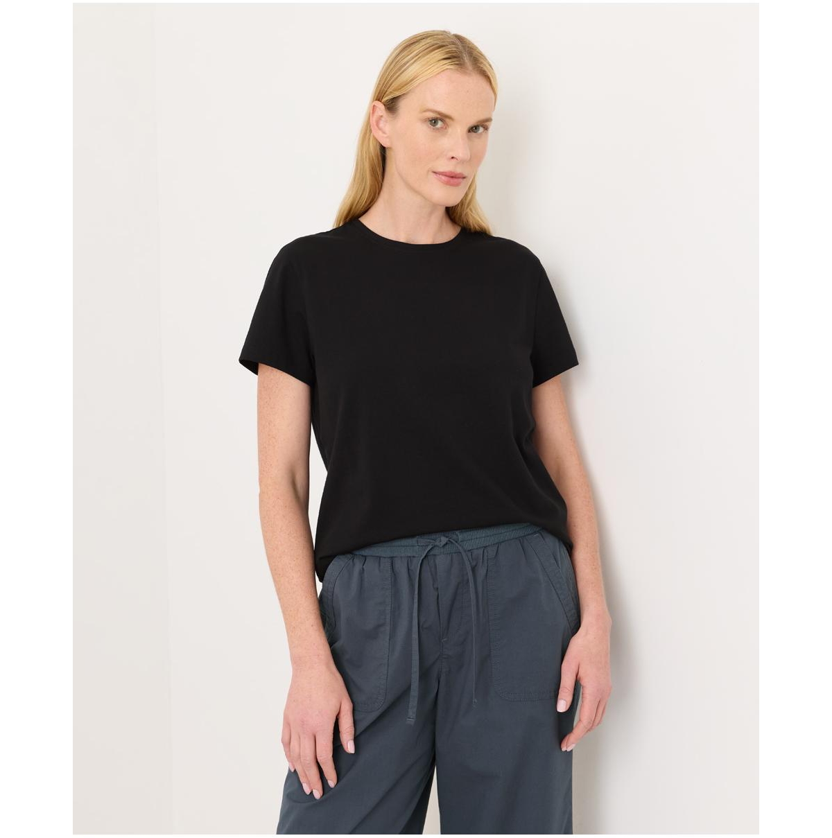 Click here for Pact Womens Luxe Signature Crewneck Tee - Black prices