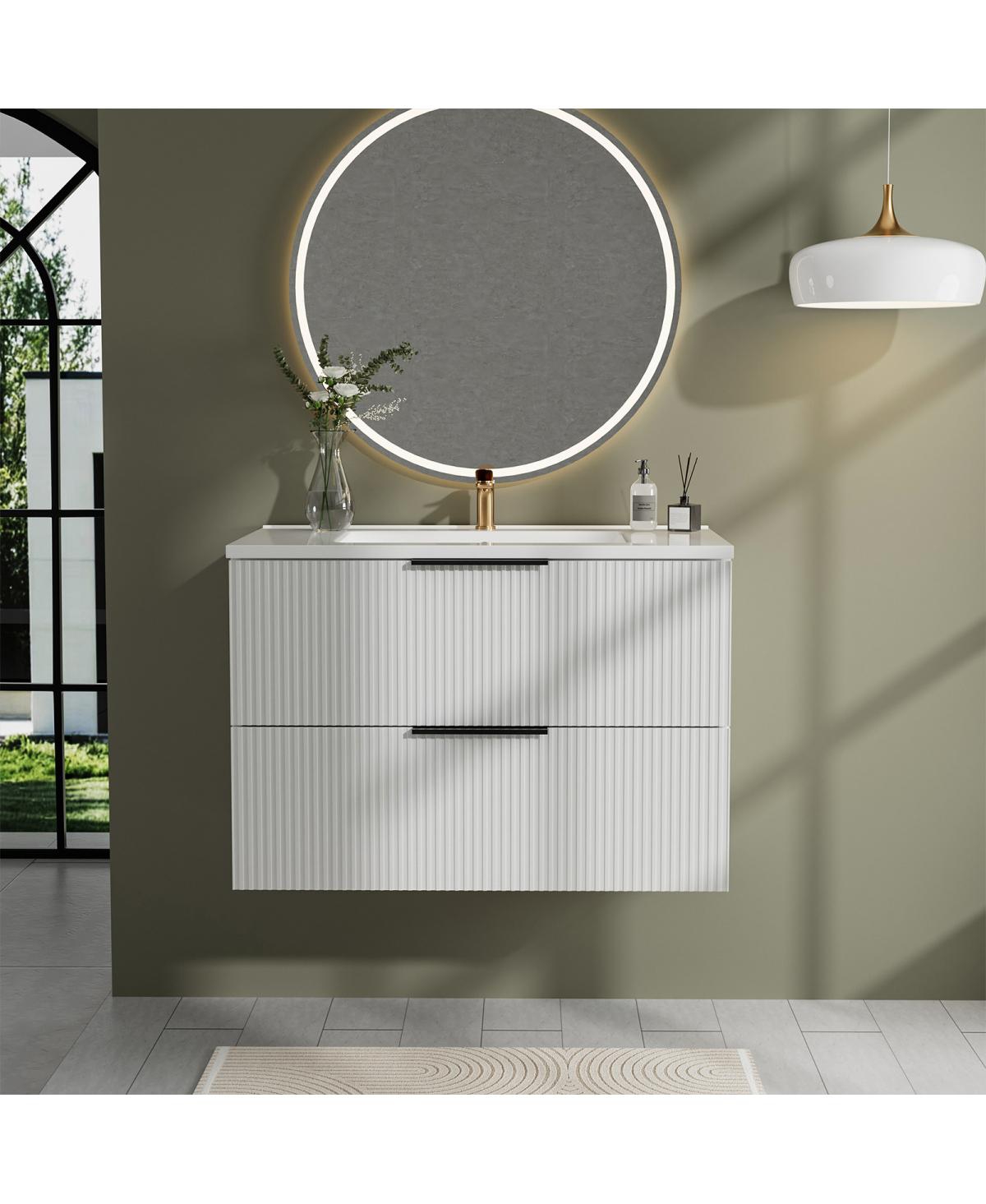 Click here for Sillysis 30 Wall Mounted Bathroom Vanity with Cera... prices