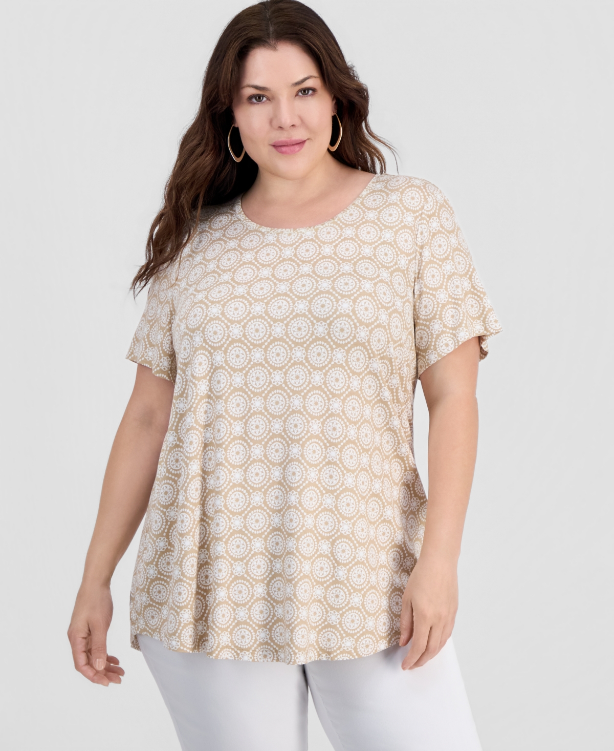 Click here for Jm Collection Plus Size Modern Tegola Scoop-Neck T... prices