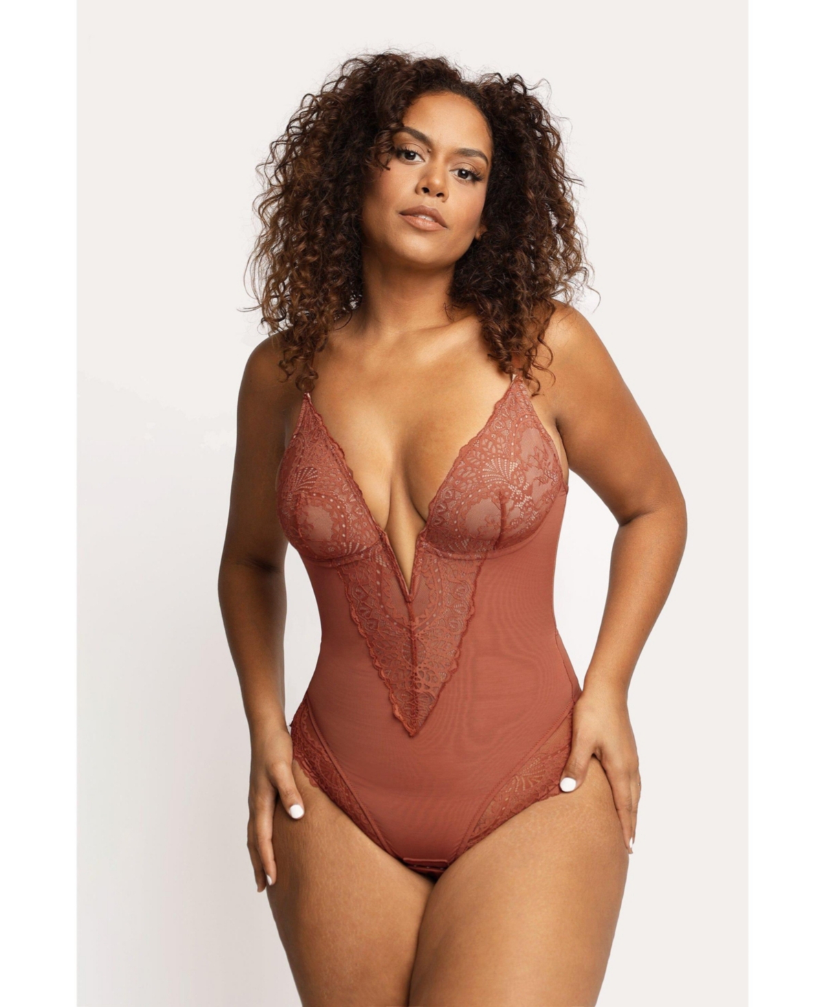 Click here for Popilush Womens Shapewear Lace Deep V-Neck Sculpti... prices