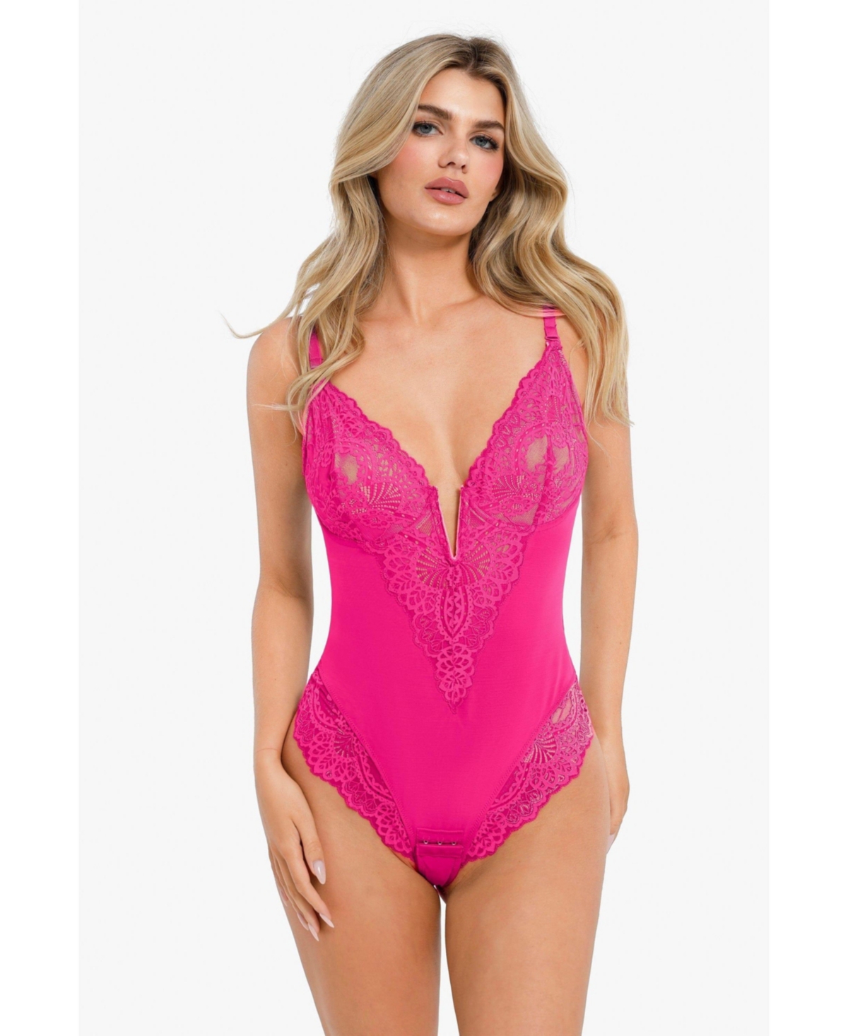 Click here for Popilush Womens Shapewear Lace Deep V-Neck Sculpti... prices