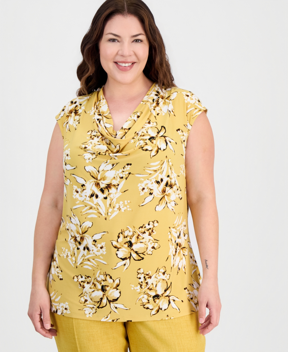 Click here for Kasper Plus Size Cowl-Neck Extended-Shoulder Top -... prices