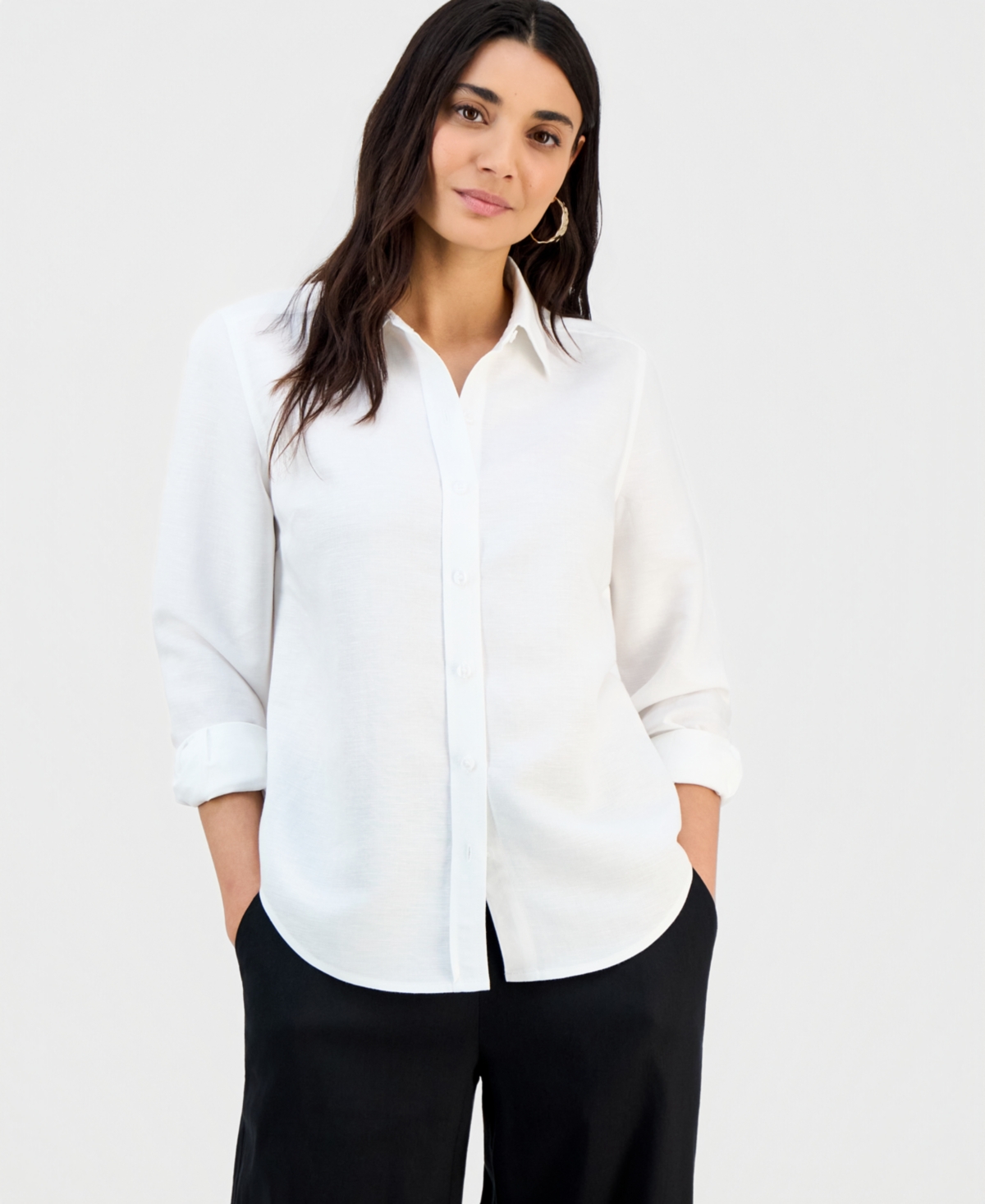 Click here for I.n.c. International Concepts Petite Button-Front... prices