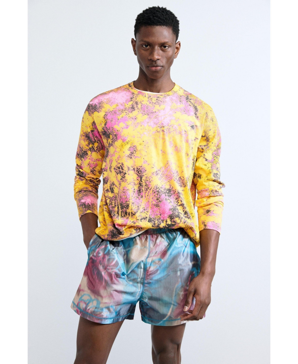 Click here for Desigual Mens Embroidered printed t-shirt - Yellow prices