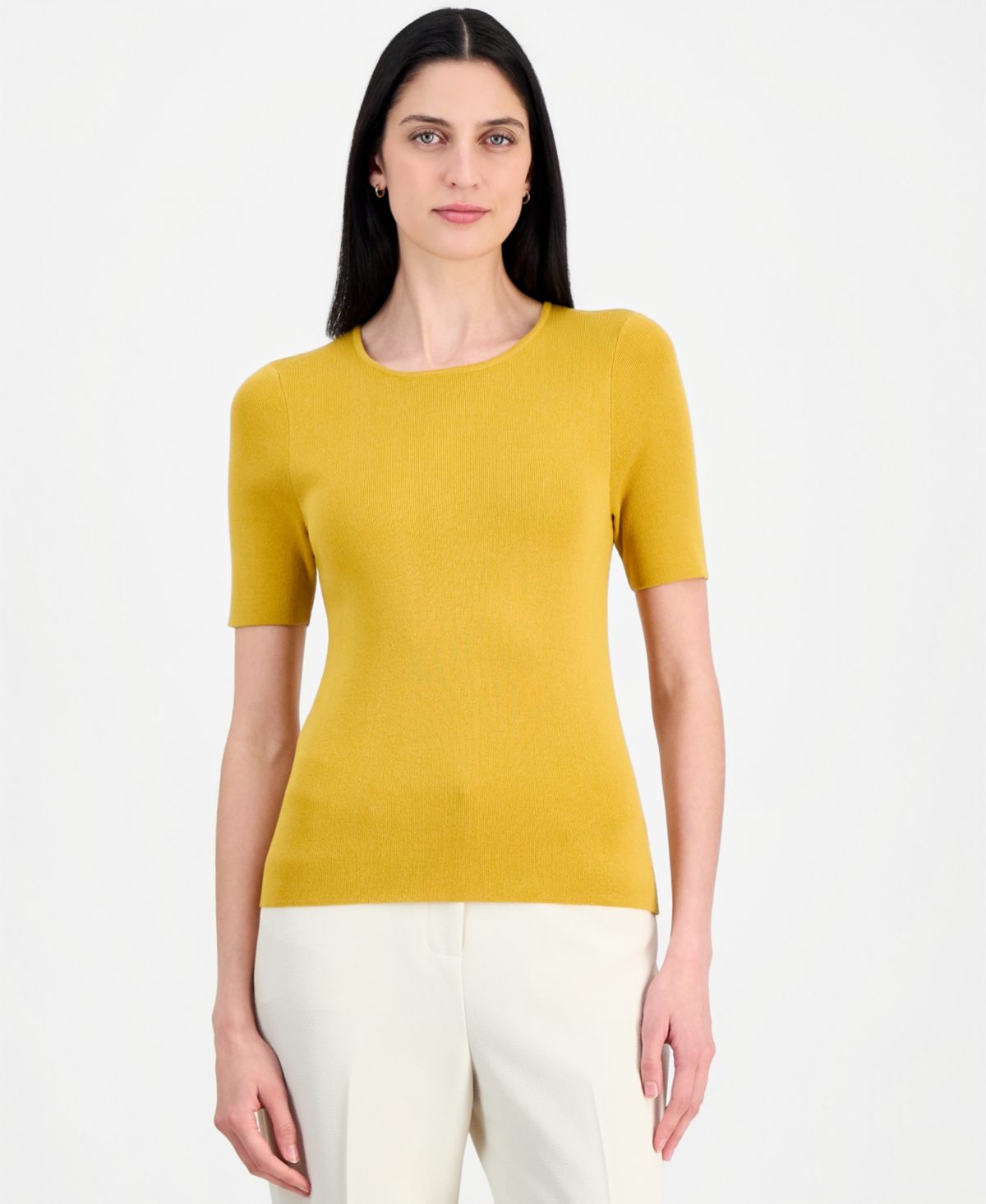 Click here for Tahari Asl Womens Short-Sleeve Sweater T-Shirt - S... prices
