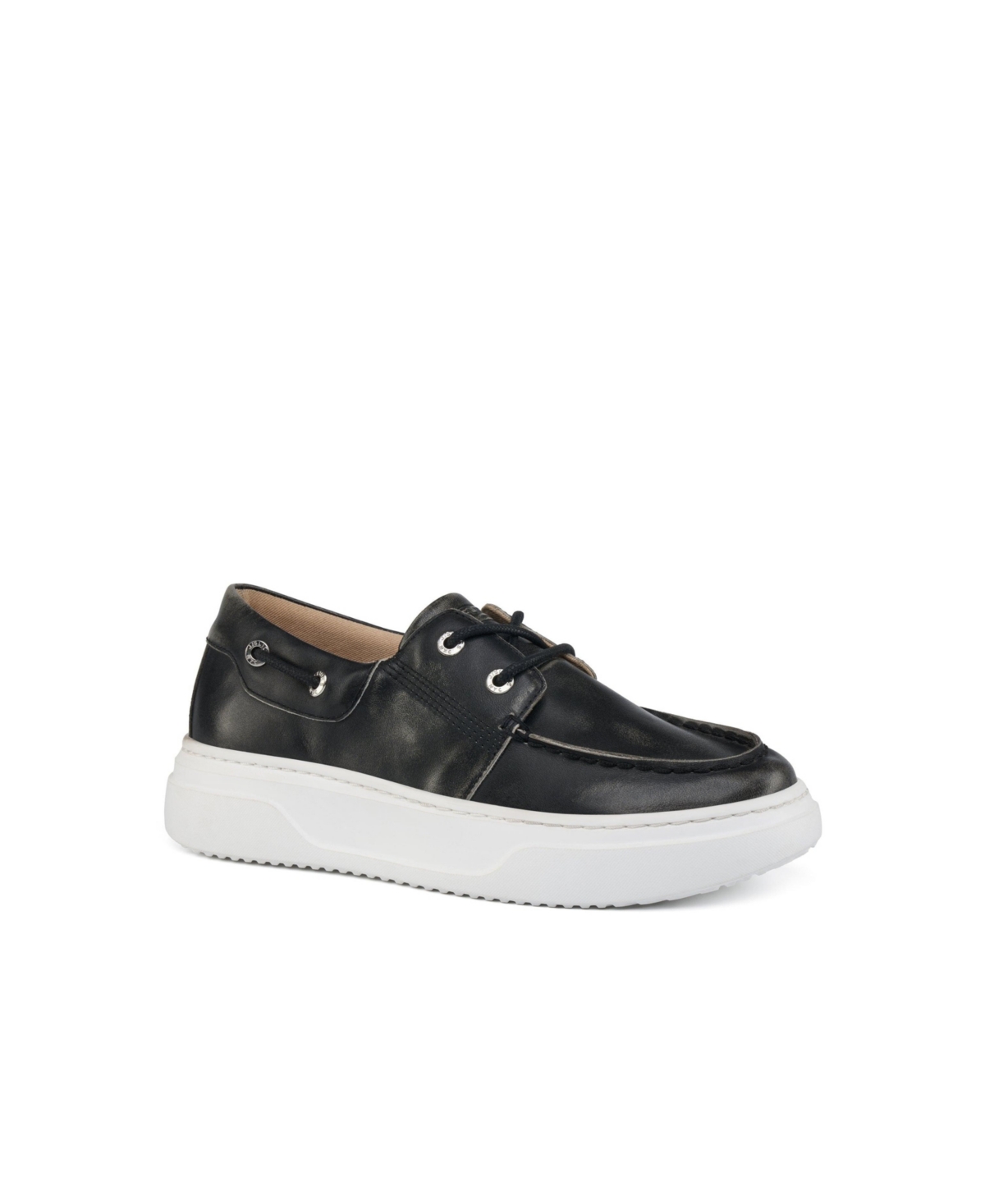 Click here for Jslides Womens Freida Boat Shoe Sneaker - Black prices