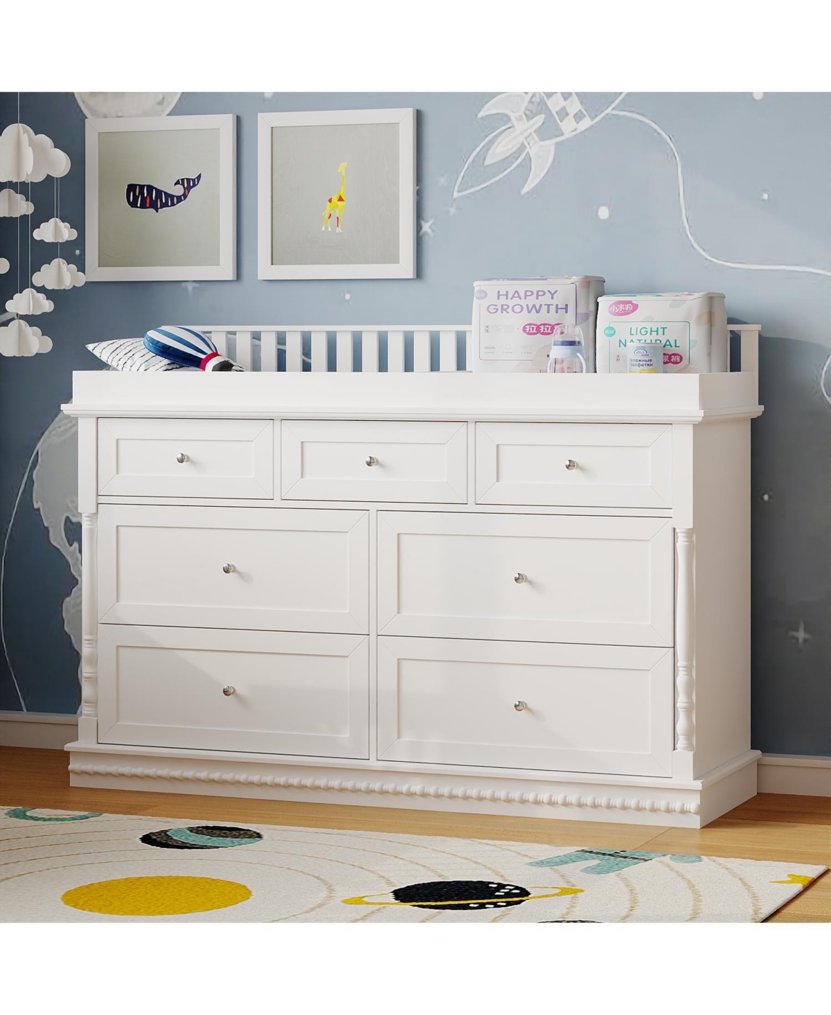 Click here for Homsee Changing Table with 7-Drawers  Guardrail To... prices